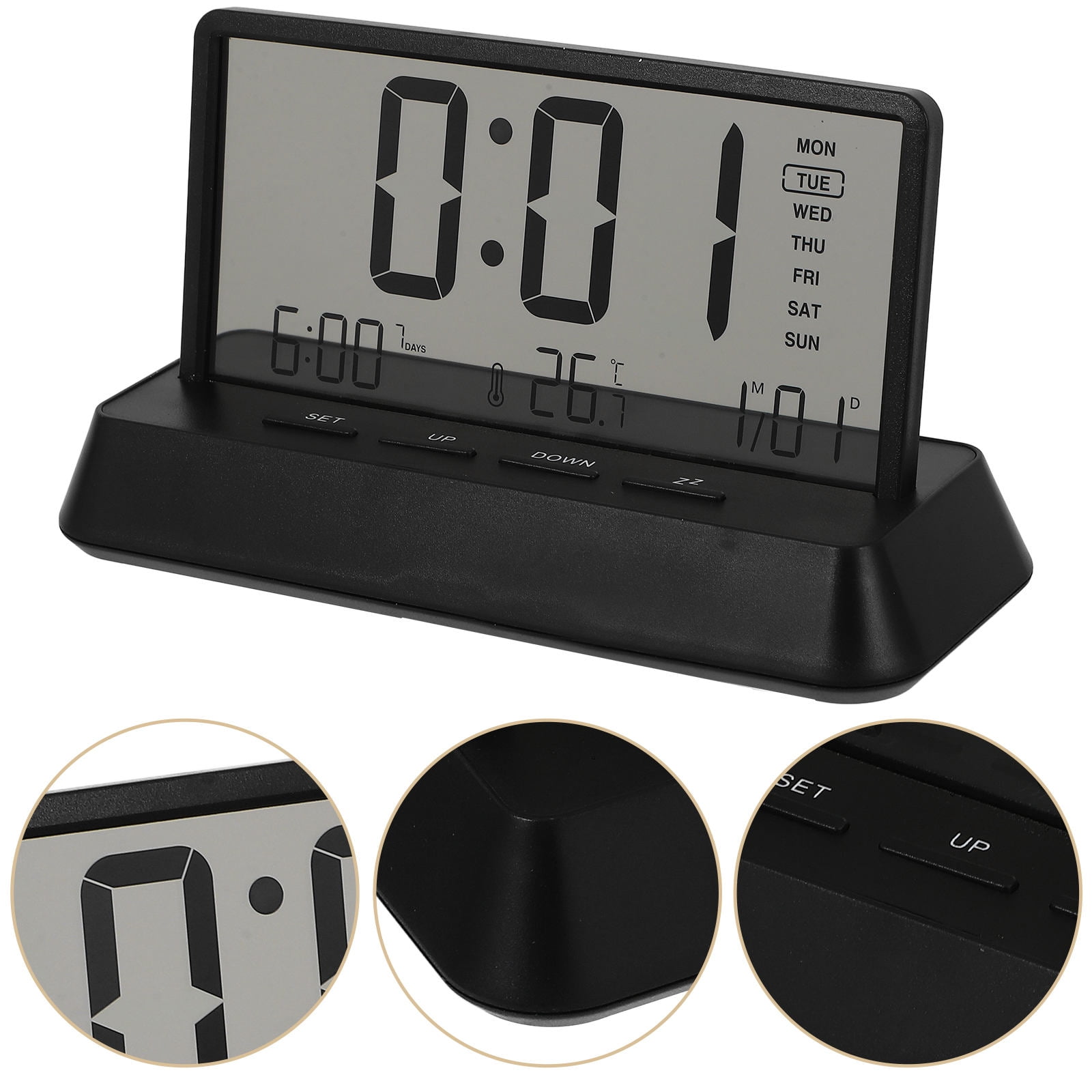 Hemoton Digital Clock Multi-function Clock Indoor Clock Bedroom Table ...