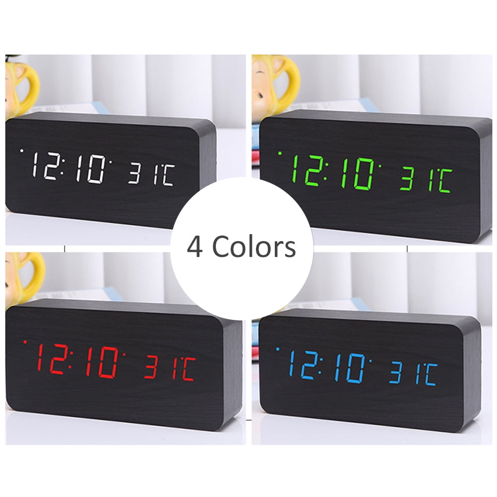 Hemoton Digital Clock Temperature Display Clock 15.00X7.00X4.50CM Black ...