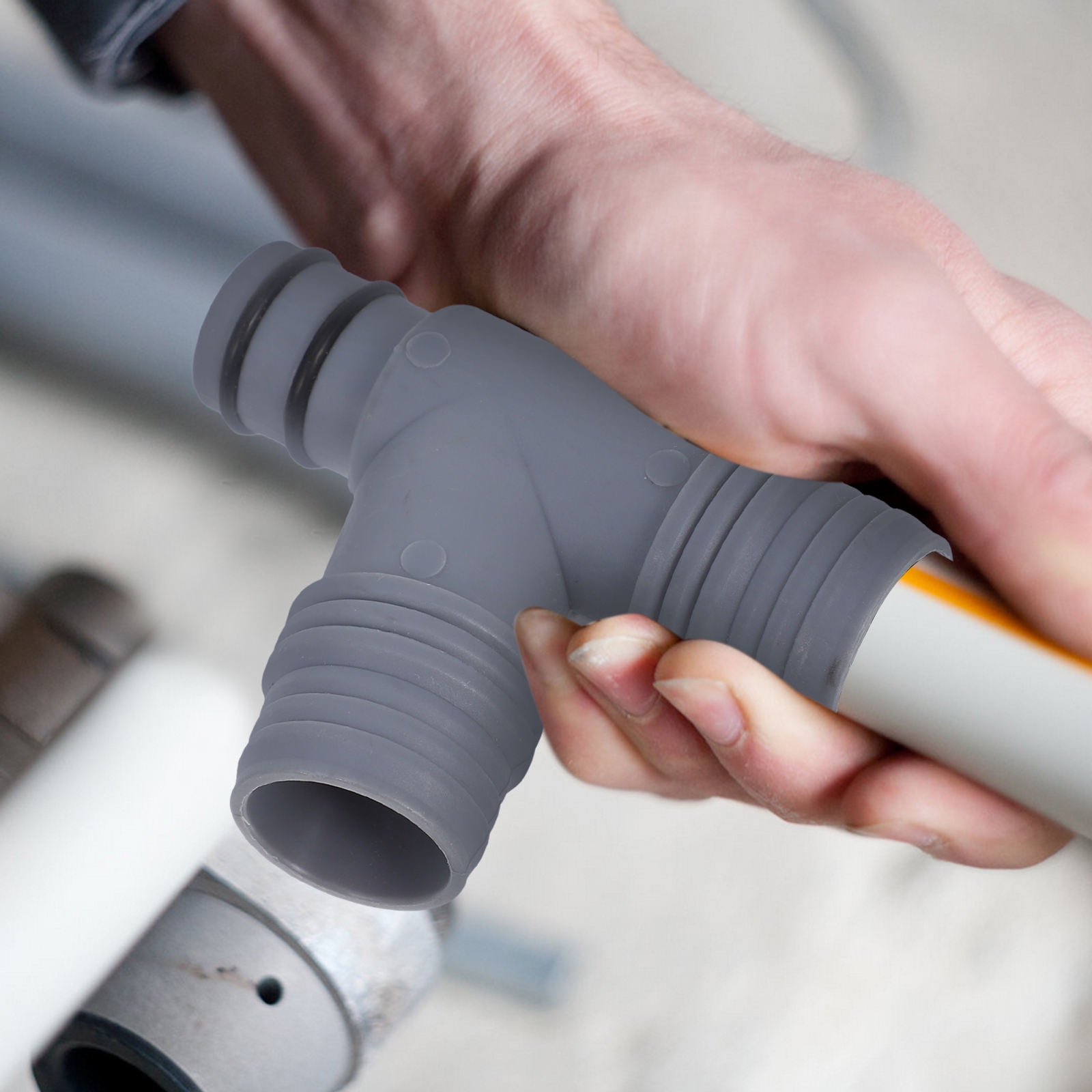 HEMOTON Shaped Sink Drain Pipe Connector for Kitchen ABS Grey Versatile ...