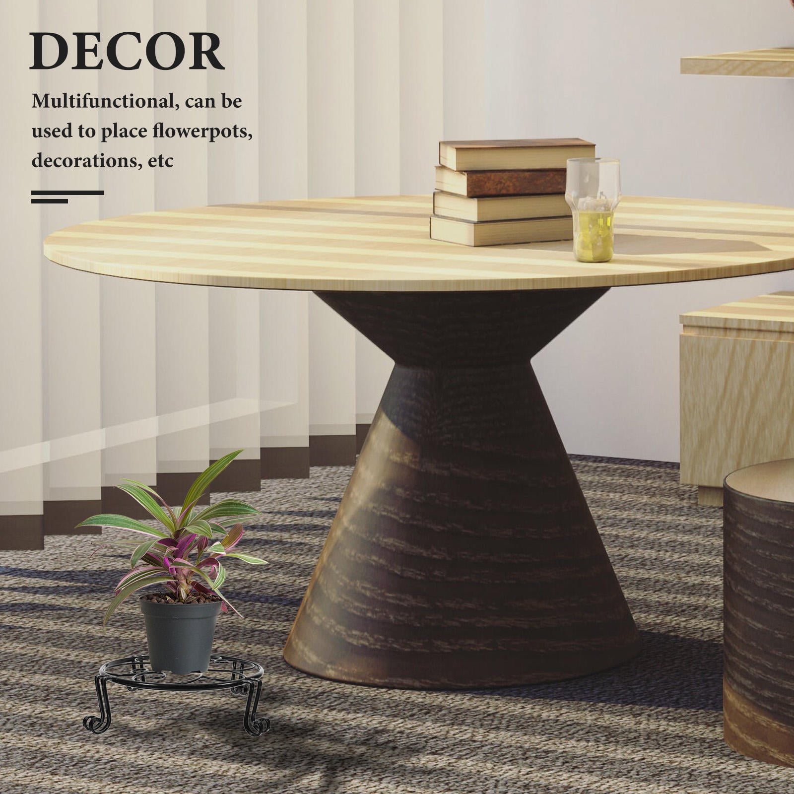 Hemoton Display Metal Flower Pot Stand Farmhouse Plant Stand Outdoor ...