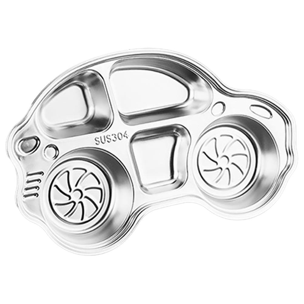 Hemoton Divided Food Plate Stainless Steel Food Plate Children Divided ...