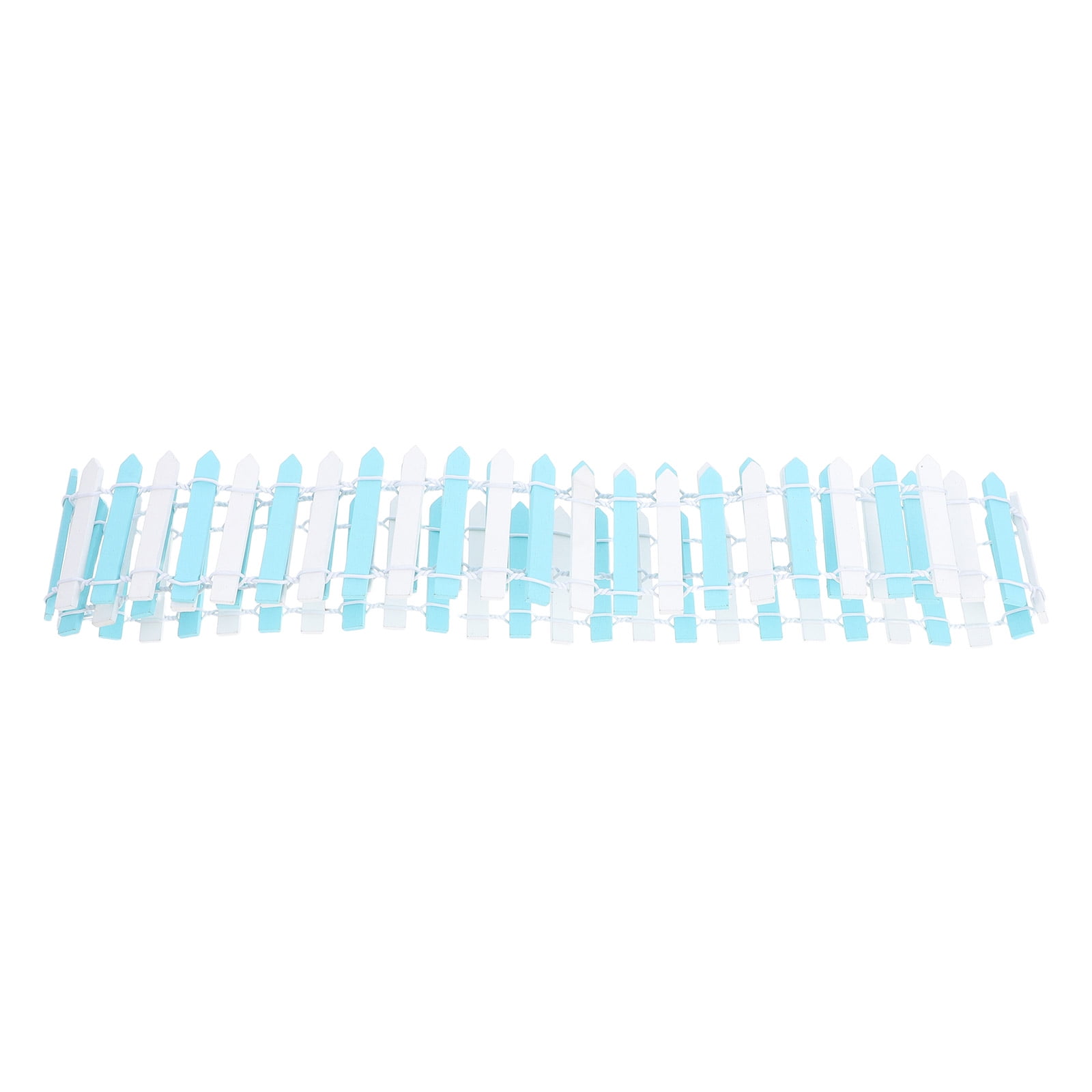 HEMOTON Skyblue Miniature Wooden Fence for DIY Crafts and Fairy Garden ...
