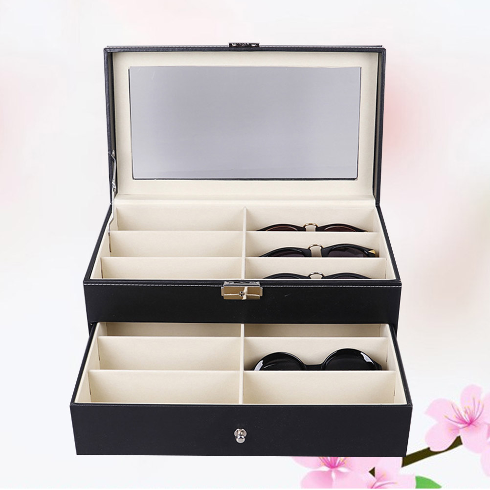 Hemoton Double Layers Sunglasses Organizer Multiple Eyeglasses Eyewear ...