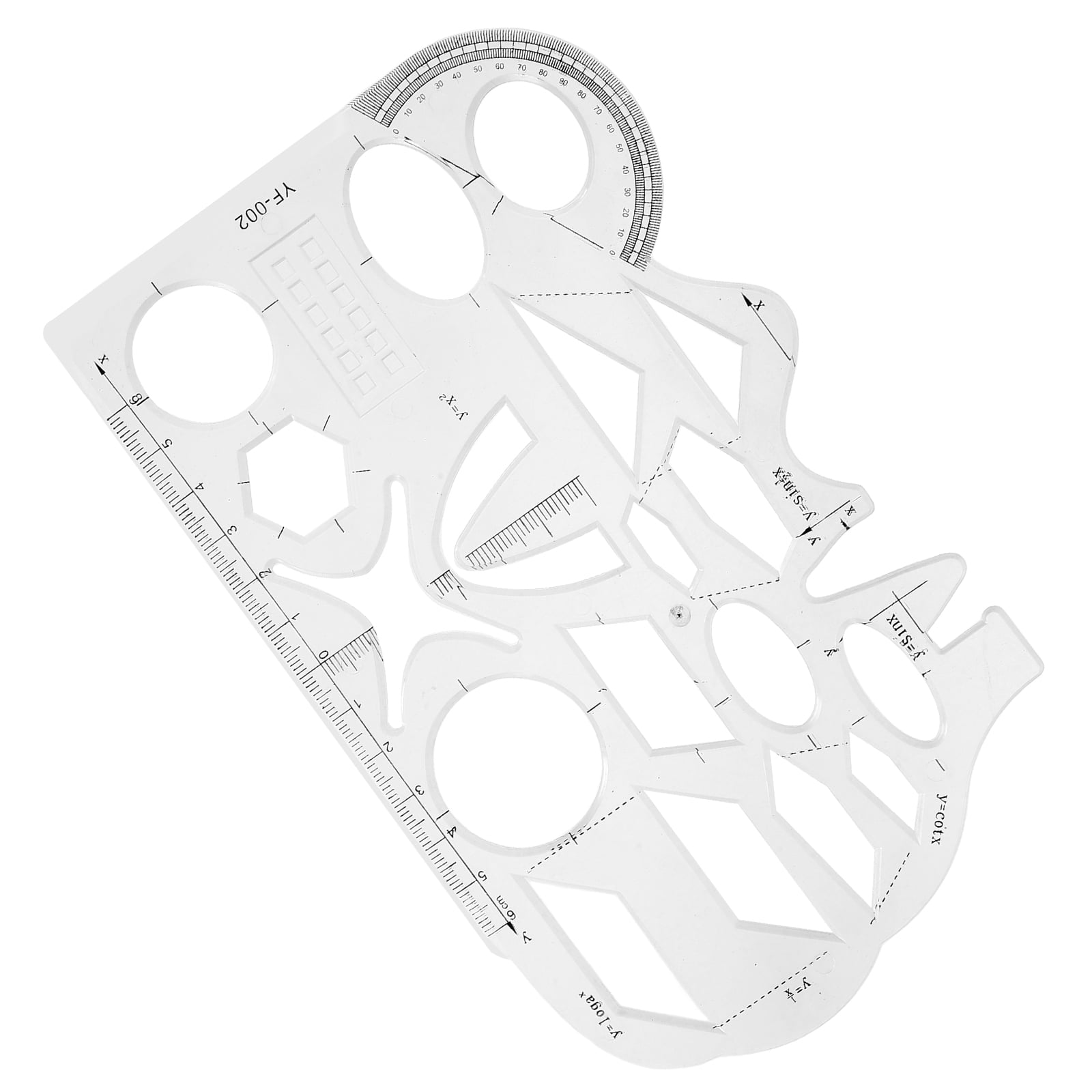 Hemoton Drawing Stencil Geometric Drawing Measuring Template Stencil ...