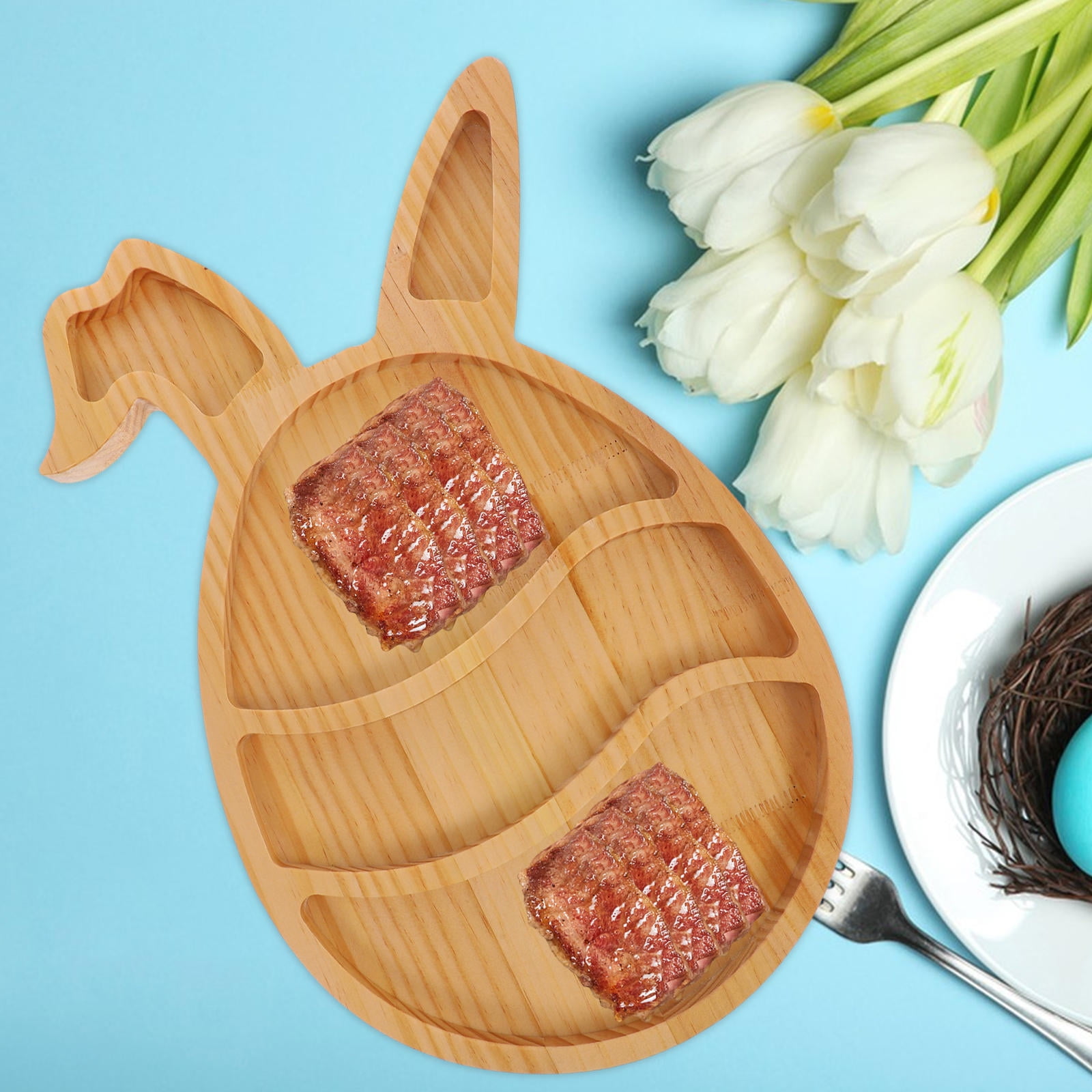 Hemoton Easter Bunny Charcuterie Board 1 Set Wooden Serving Platters ...