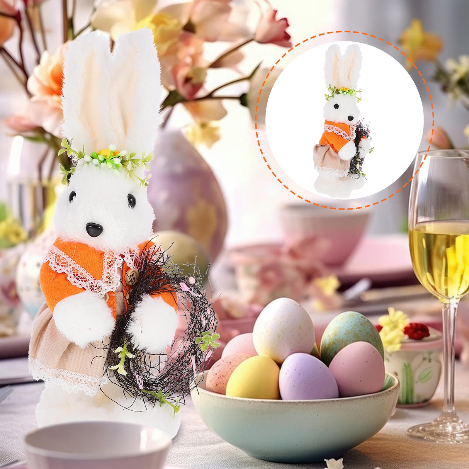 Hemoton Easter Rabbit Statue Rabbit Figurine Bunny Statue Easter Bunny ...