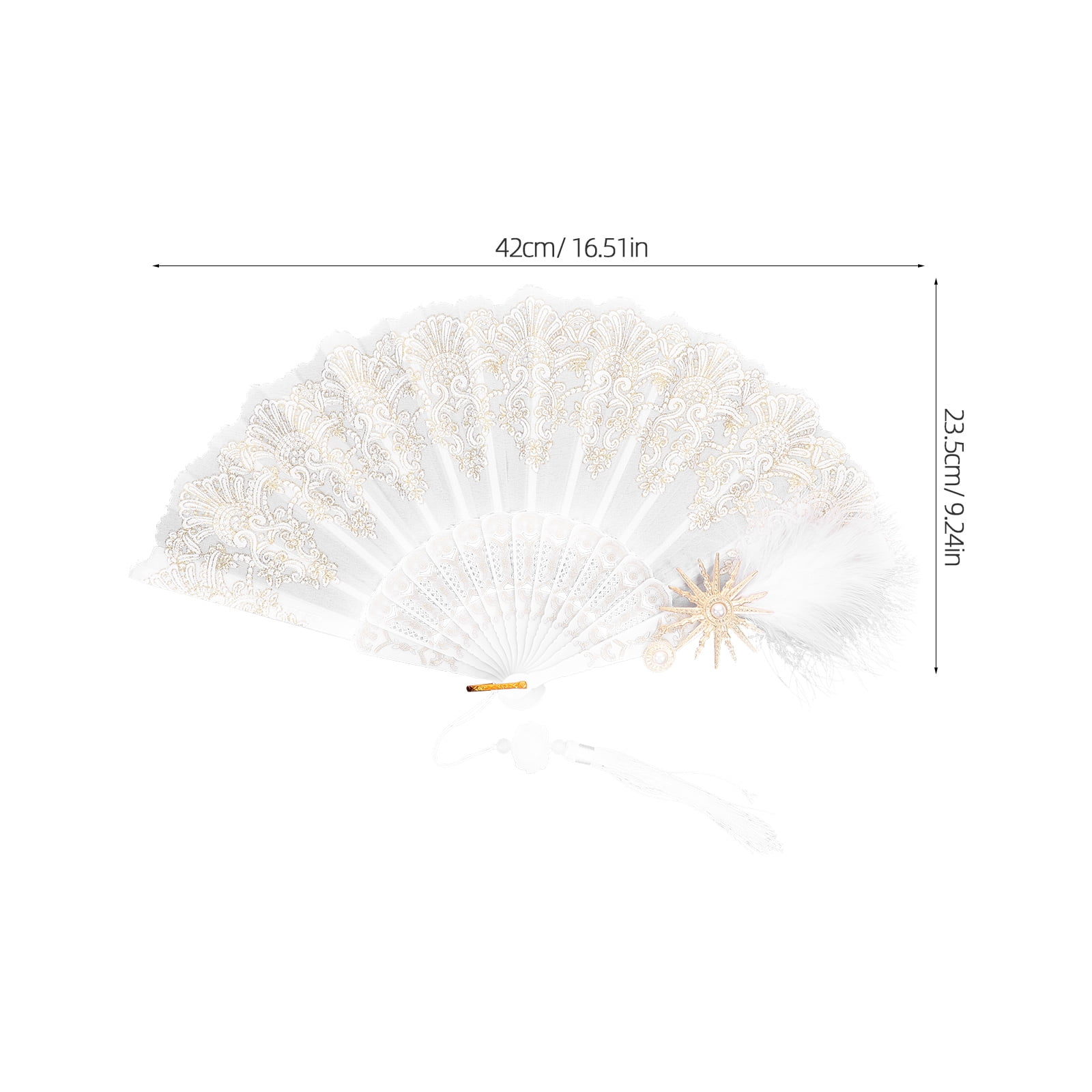Hemoton Elegant Decorative Hand Fan with Tassel for Vintage Style ...