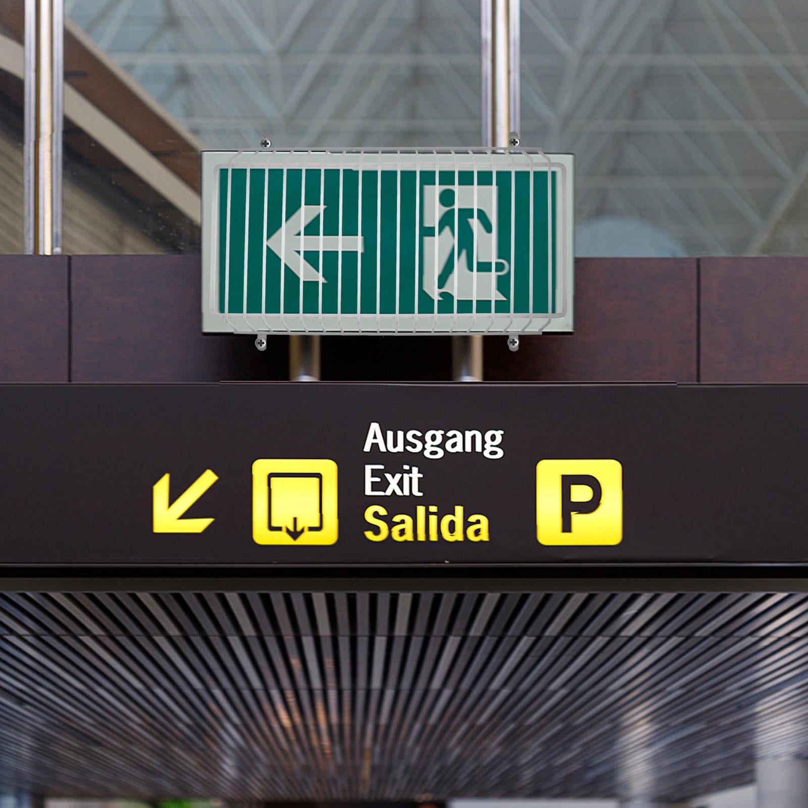 Hemoton Emergency Exit Light Cage Heavy-Duty Wire Guard For Emergency ...