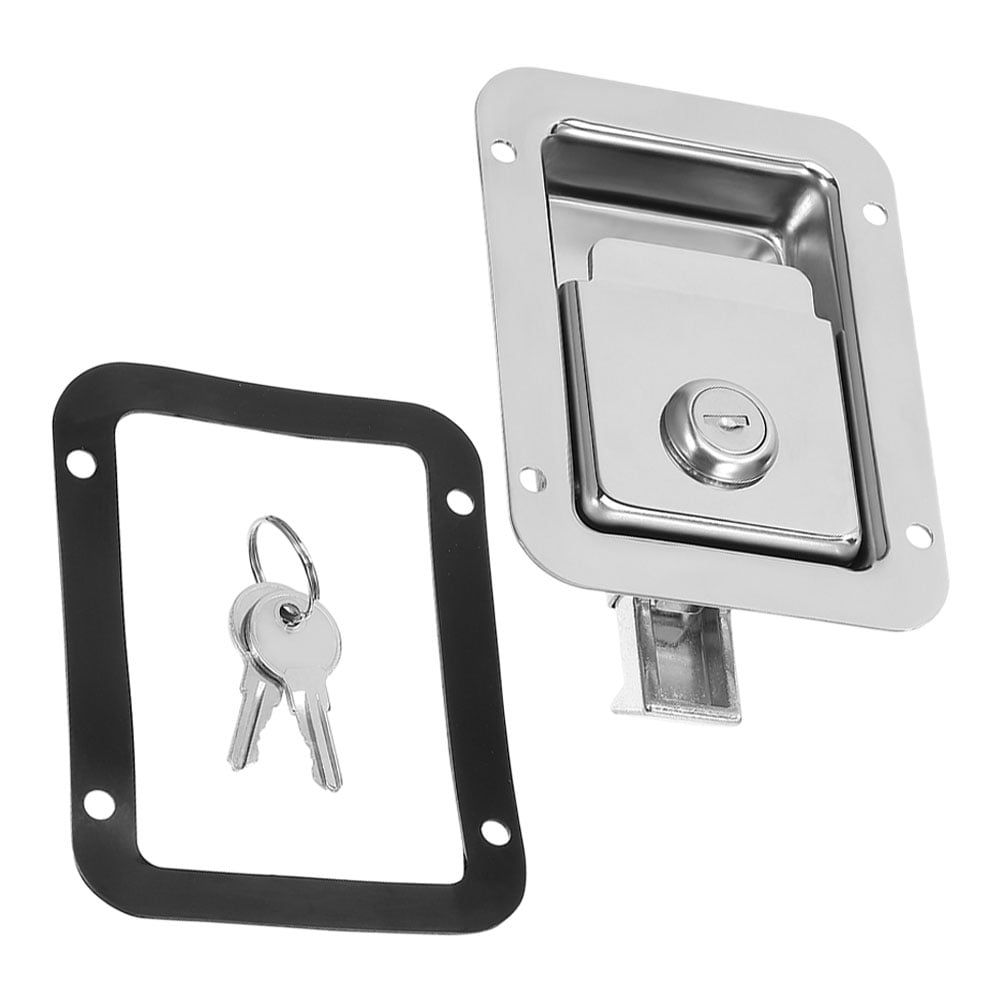 Hemoton Enclosed Trailer Door Latch Flush Mount Paddle Handle Silver ...