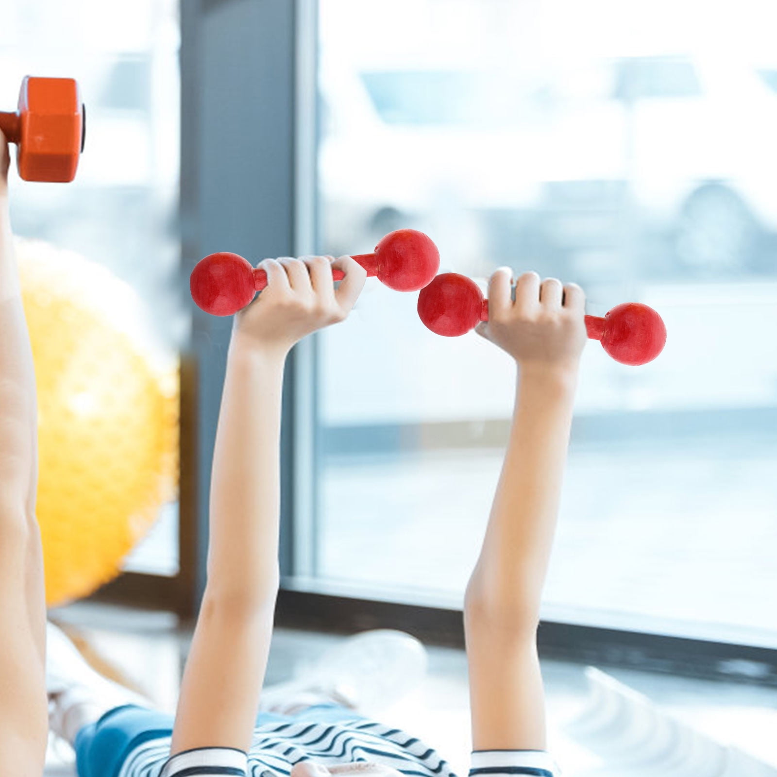 Hemoton FRCOLOR 4 Pcs Kids Wooden Dumbbells for Toddler Exercise ...