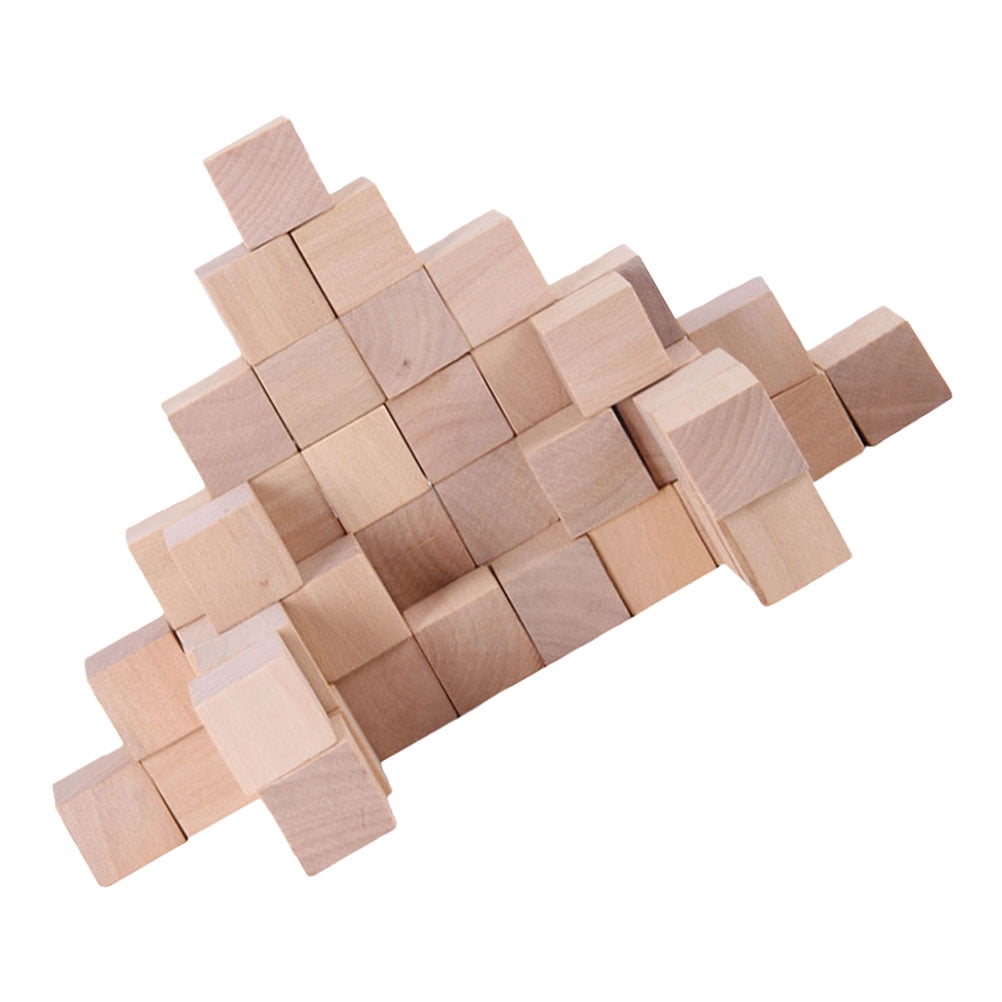 Hemoton FRCOLOR 50pcs Wooden Blocks Unfinished for Crafts Diy ...