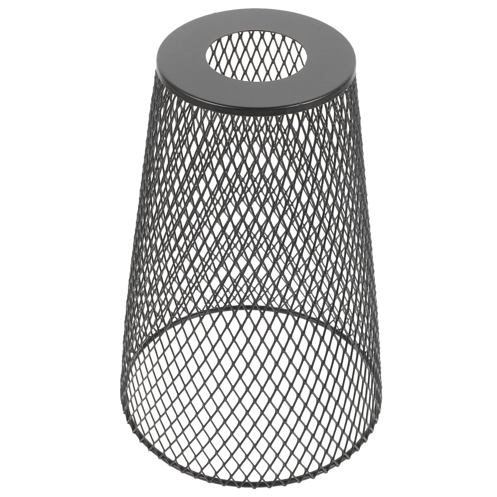 SOPOTUTU Industrial Wrought Iron Hollow Out Mesh Lampshade Black Metal ...