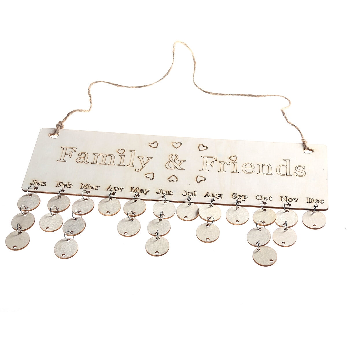 Hemoton Family Friends Reminder Wooden Plaque Board Calendar Gift for ...
