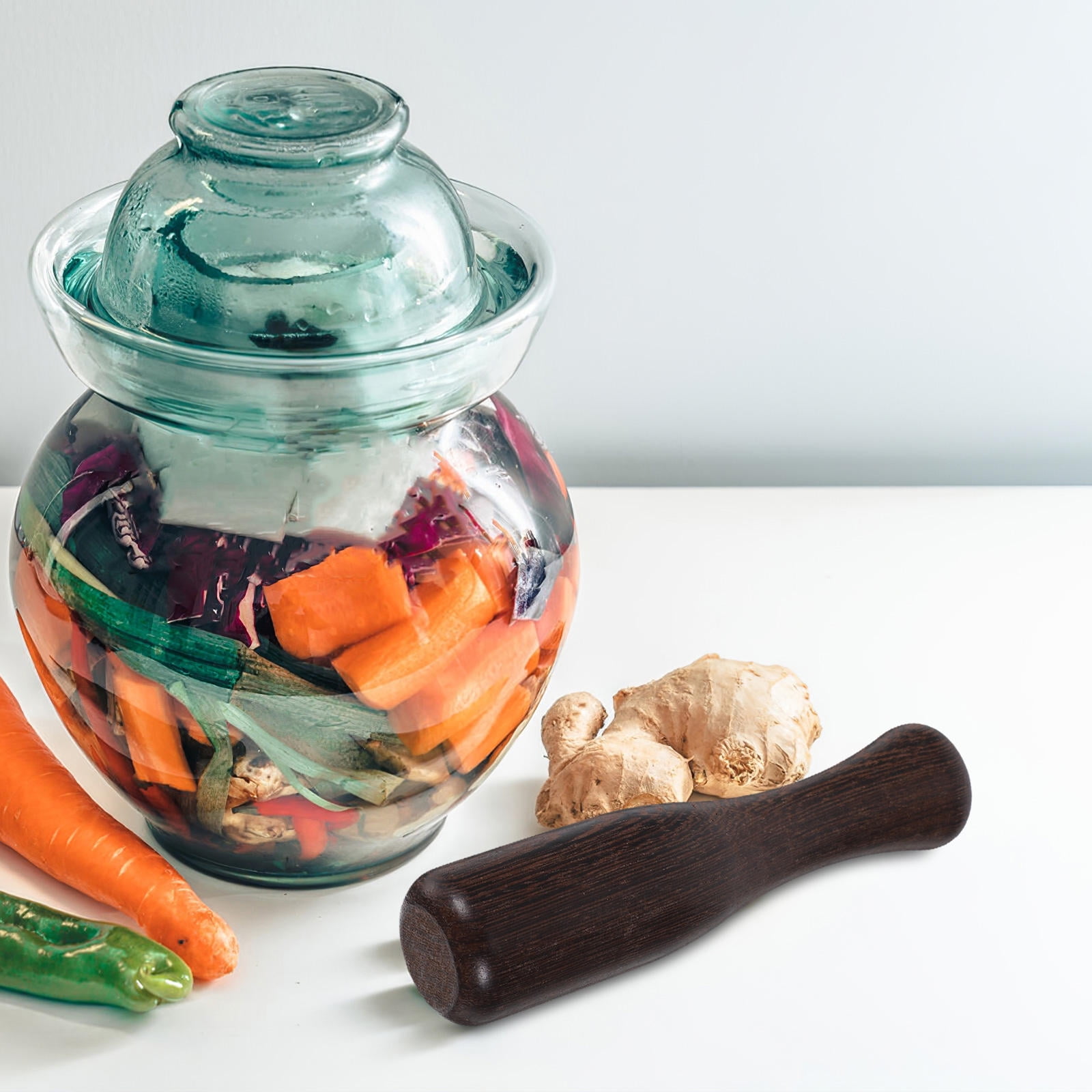 Hemoton Fermentation Tamper Wooden Sauerkraut Pounder Multipurpose ...