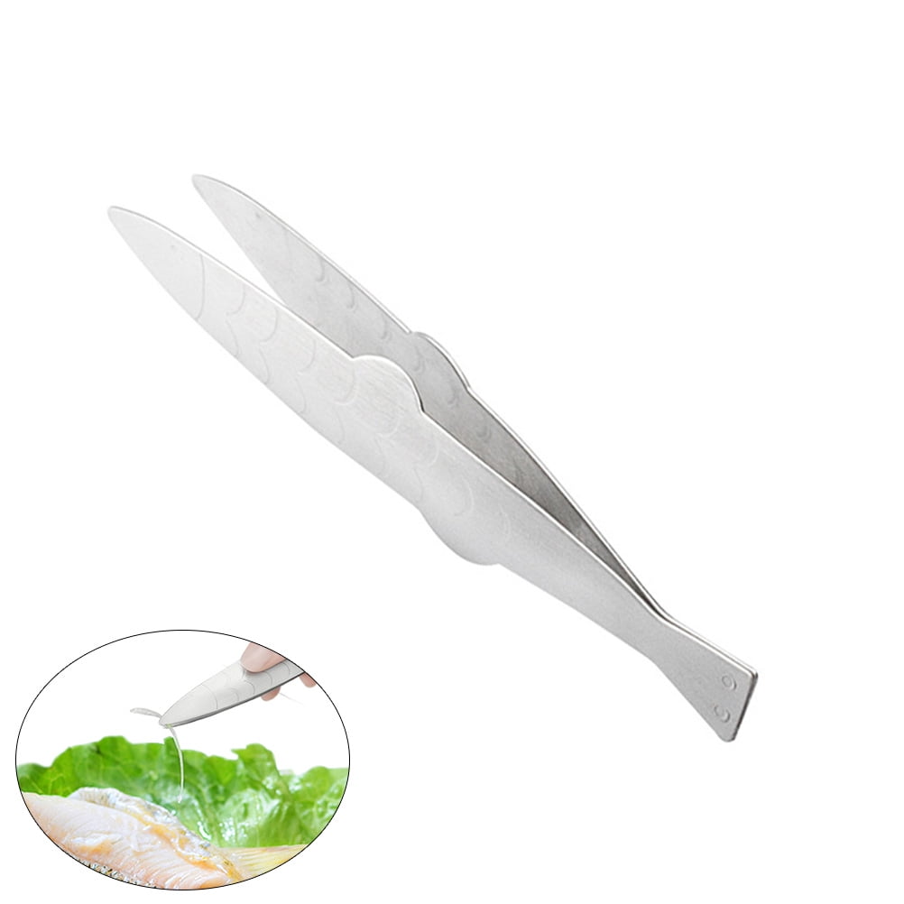 Hemoton Fish Shape Design Stainless Steel Fish Tweezers Fish Bone ...