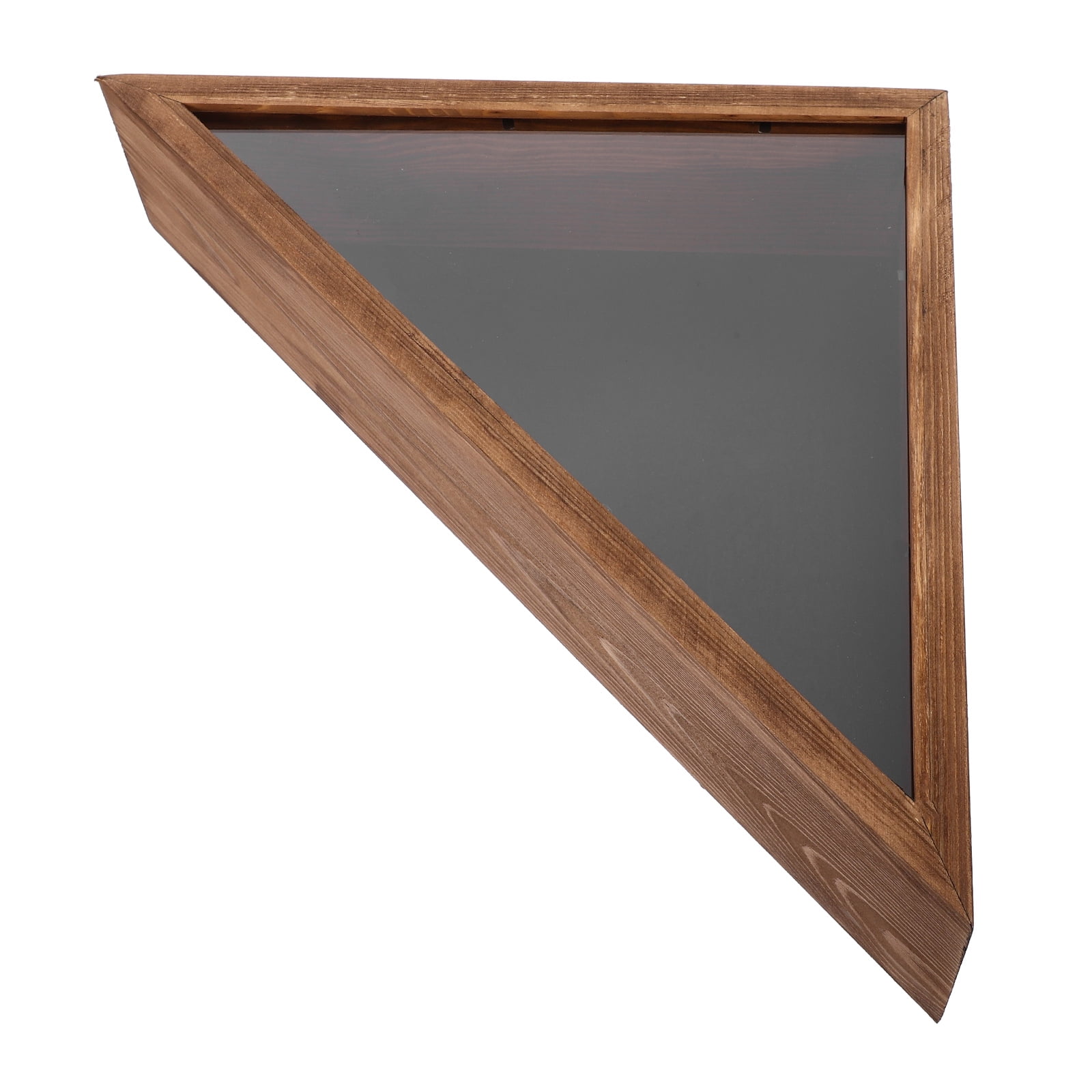 HEMOTON Brown Wood Flag Case for Storage with Protective Cover and ...
