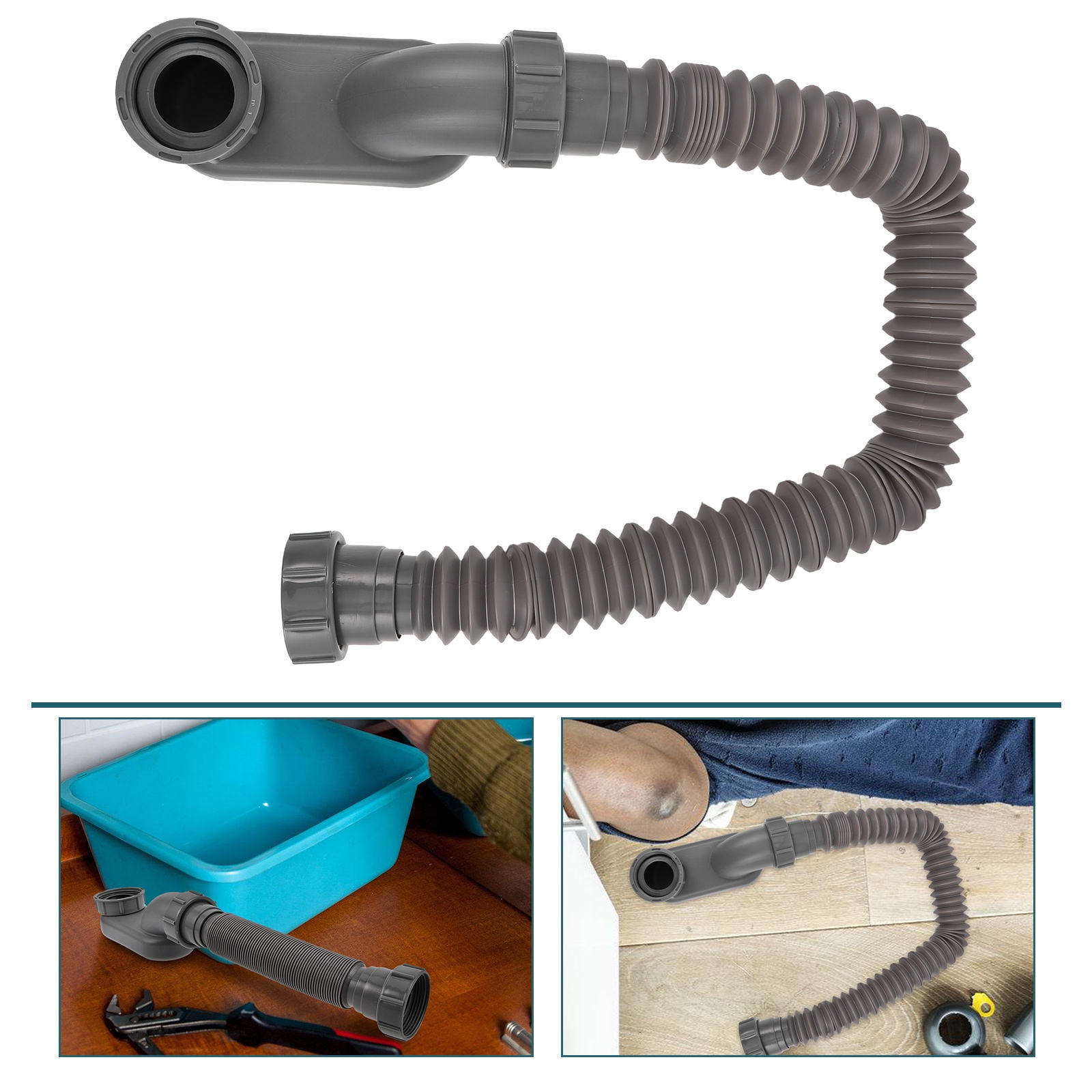 Hemoton Flexible Plastic Drain Pipe Washing Machine Drain Hose For Wash ...