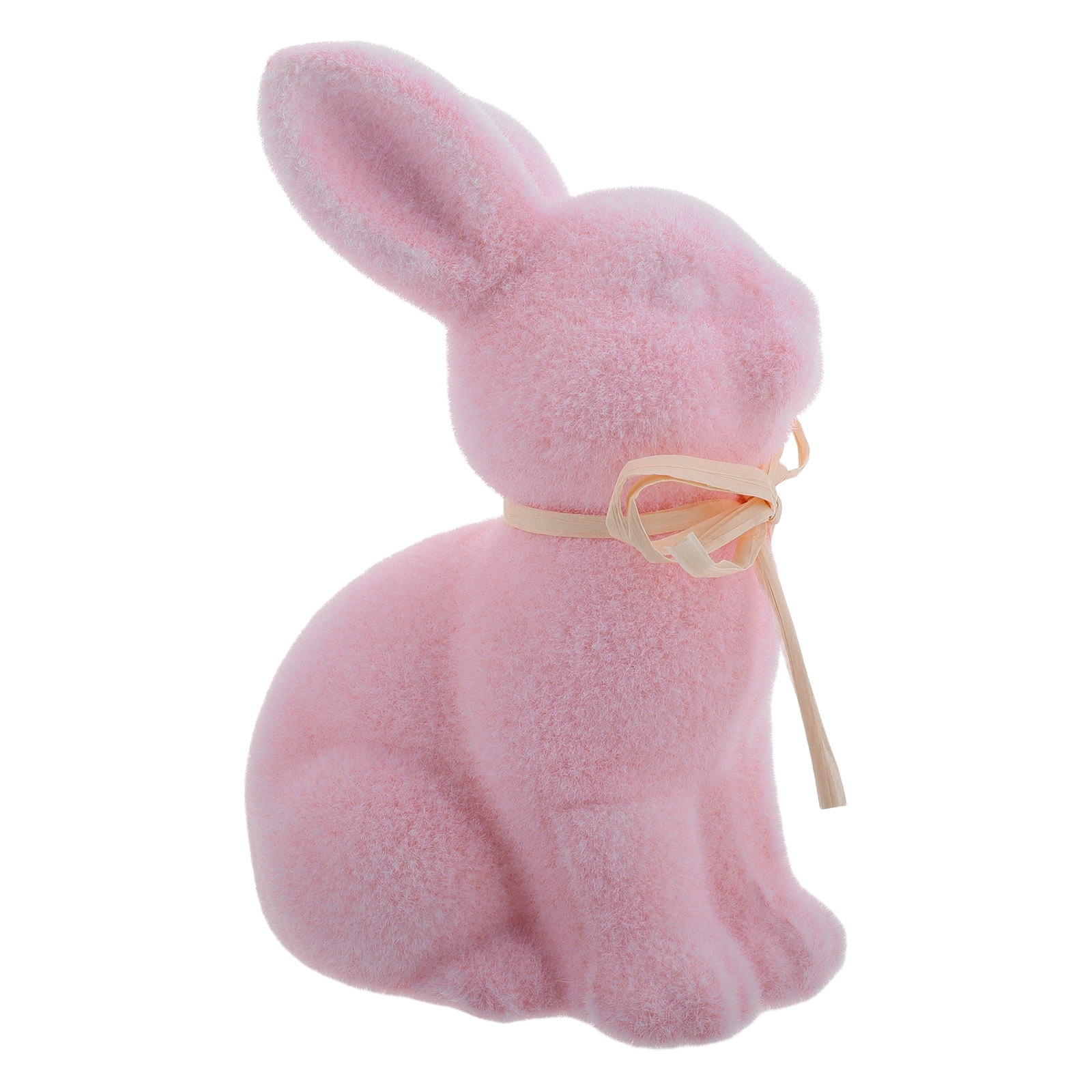 Hemoton Flocking Rabbit Ornament for Easter Table Centerpiece Realistic ...