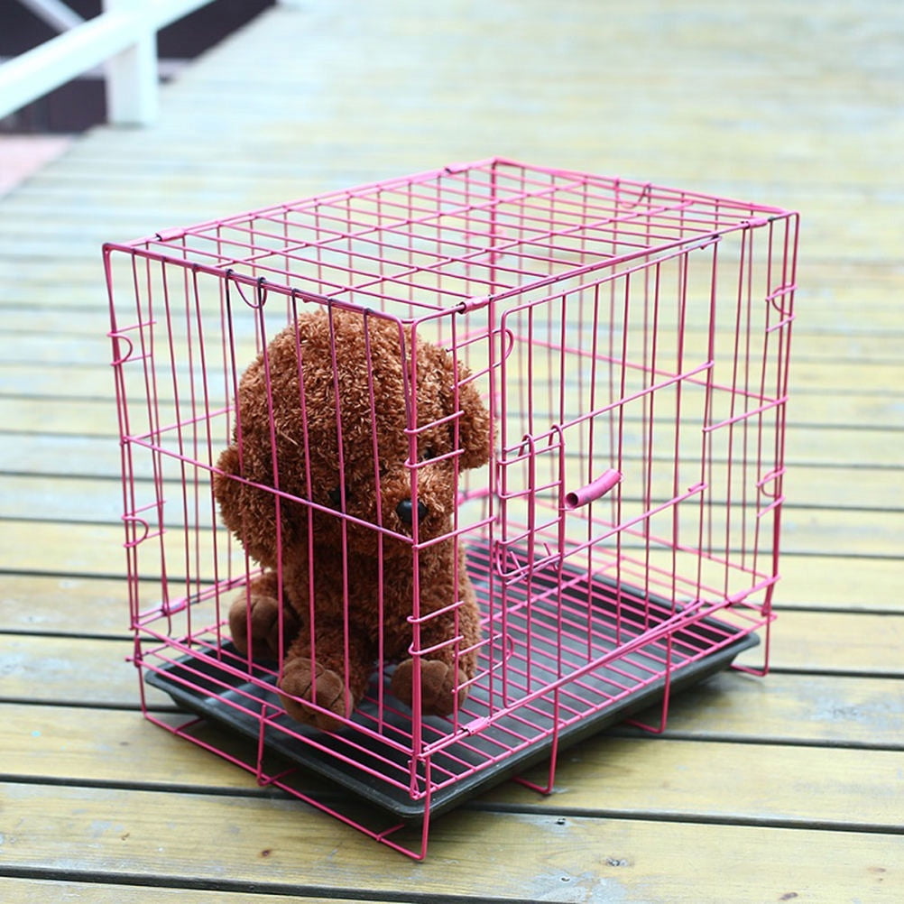 Hemoton Folding With Toilet Dog Cage Poodle Small And Medium Dog Cat ...