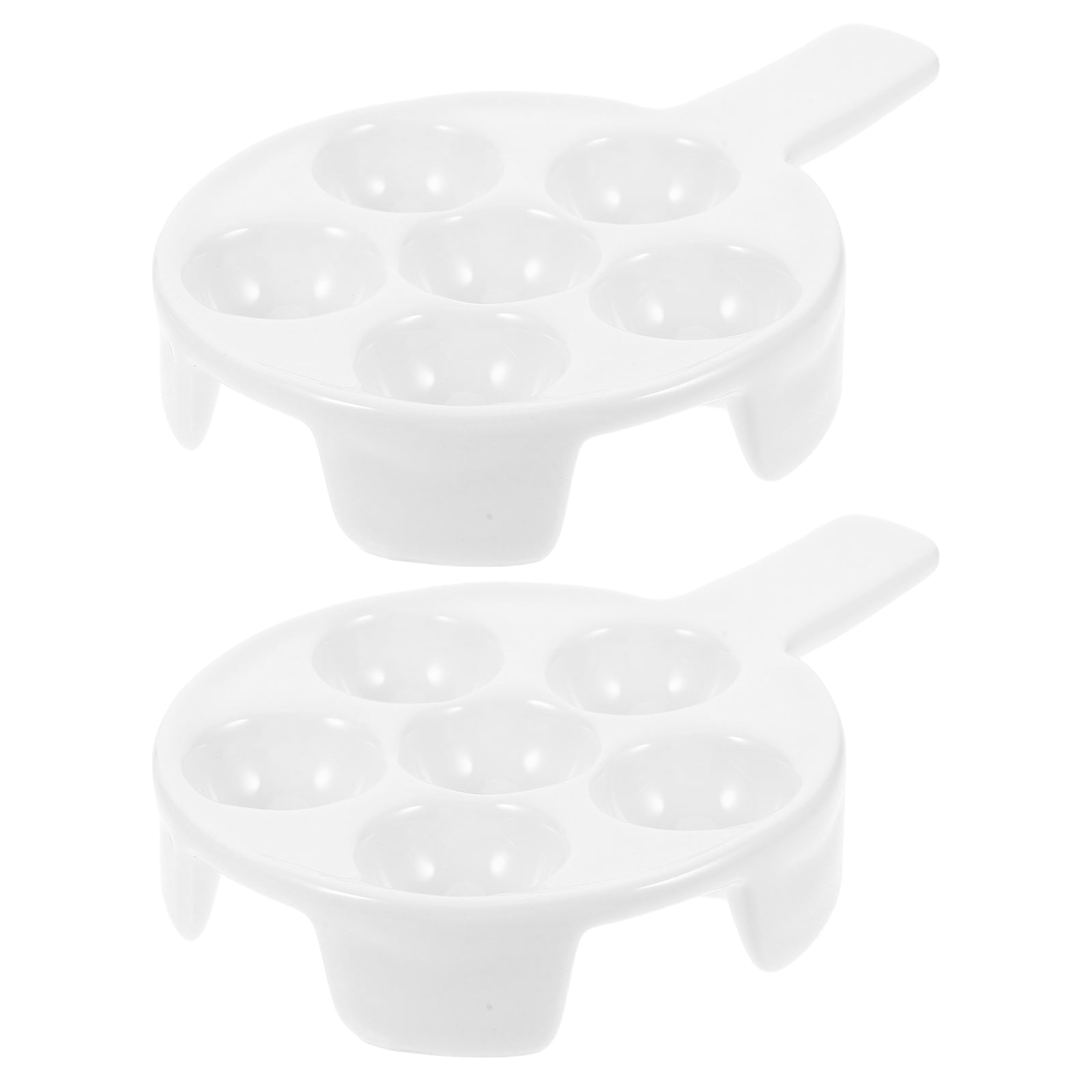 Hemoton Footed Porcelain Snail Plate White Ceramic Escargot Plate ...