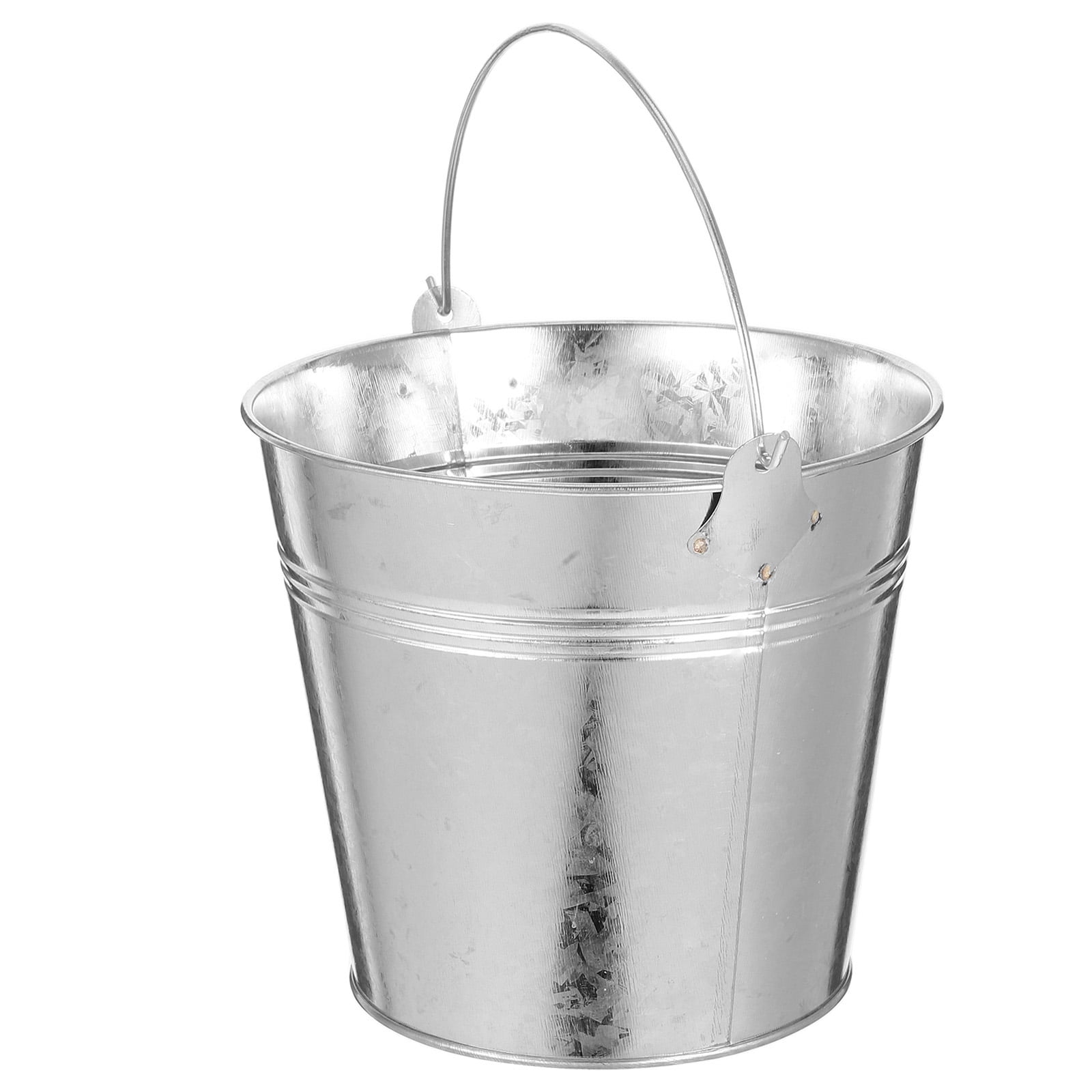 Hemoton Galvanized Metal Buckets with Handles Small Ice Bucket Snack ...