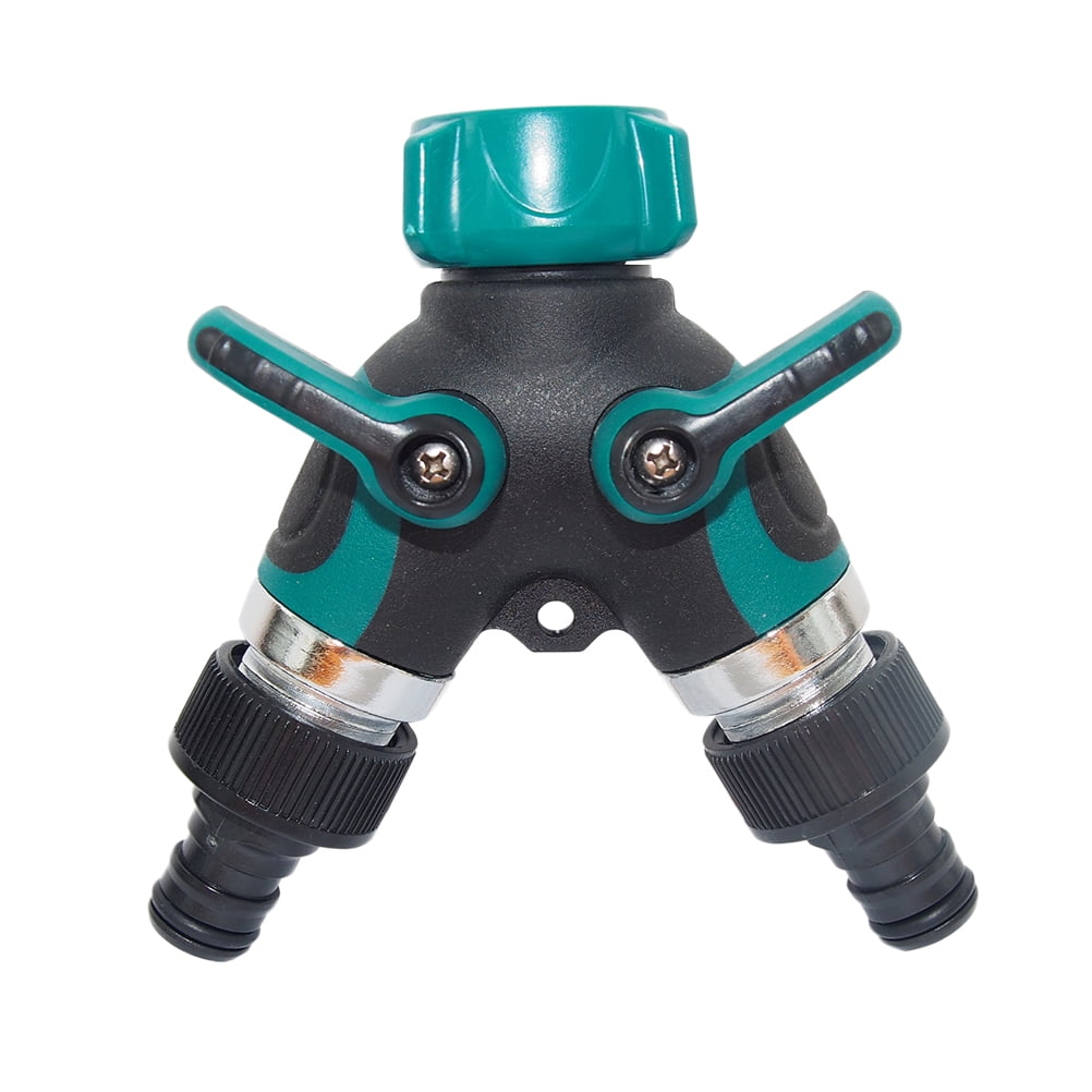 Homoyoyo Garden Hose Connector Splitter with 2 Shut-Off Valves, Green ...