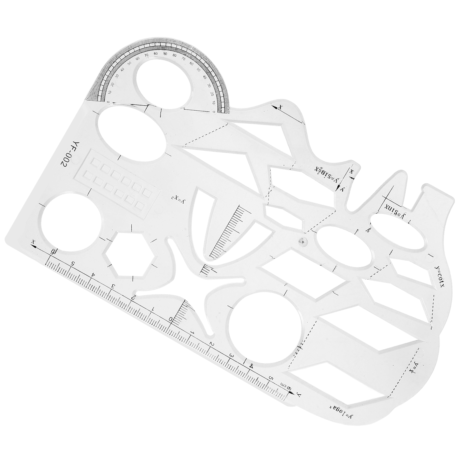 Hemoton Geometric Drawings Template Stencil Plastic Measuring Template ...