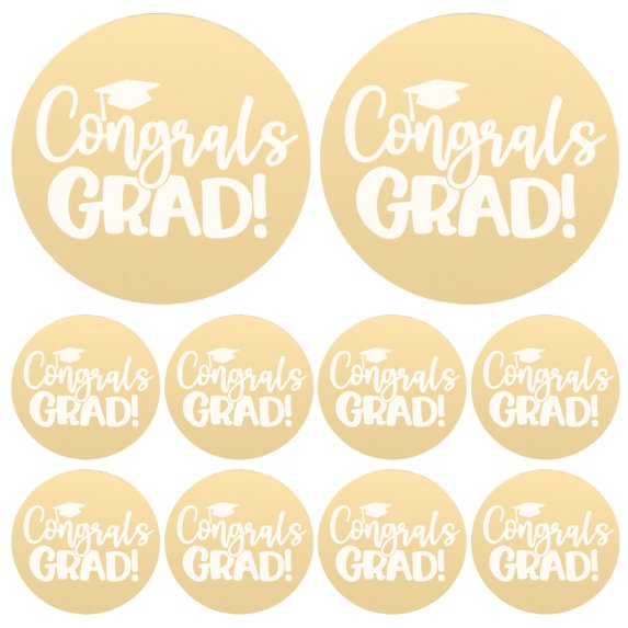 Hemoton Golden Acrylic Graduation Cake Toppers Unique Design for Party ...