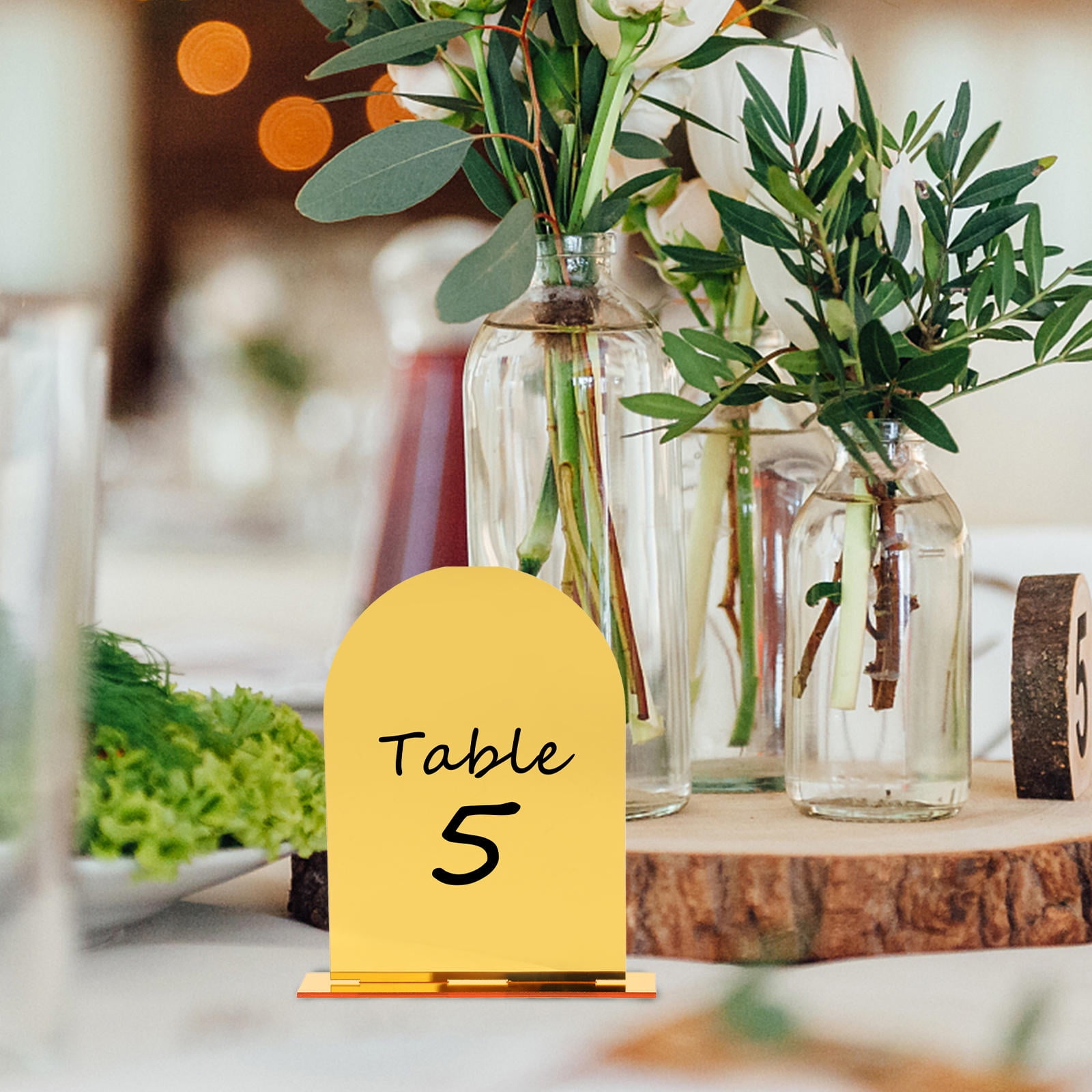 Hemoton Golden Acrylic Table Place Cards for DIY Blank Arch Design ...