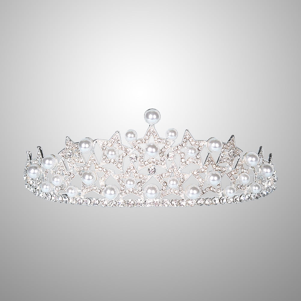 Hemoton Golden Vintage Tiaras and Pentagram Pearl Crowns for Women ...