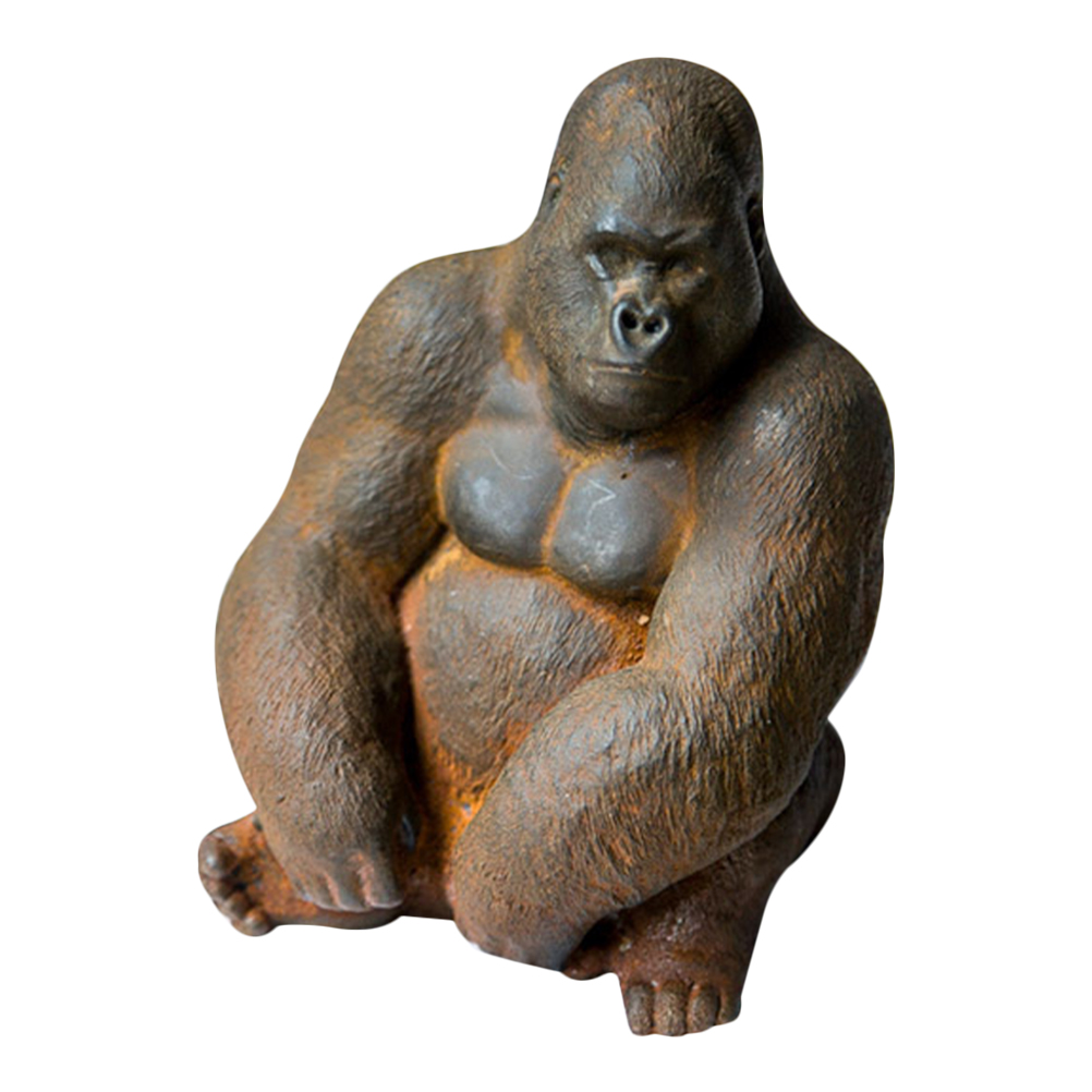 Hemoton Gorilla Statue Animal Statue Decor Antique Animal Figurine Iron ...