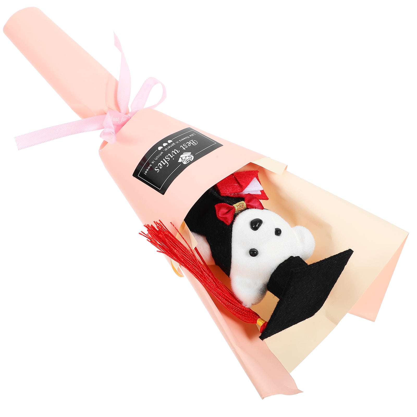 Hemoton Graduation Artificial Flower Bouquet Mini Plush Graduation Bear ...