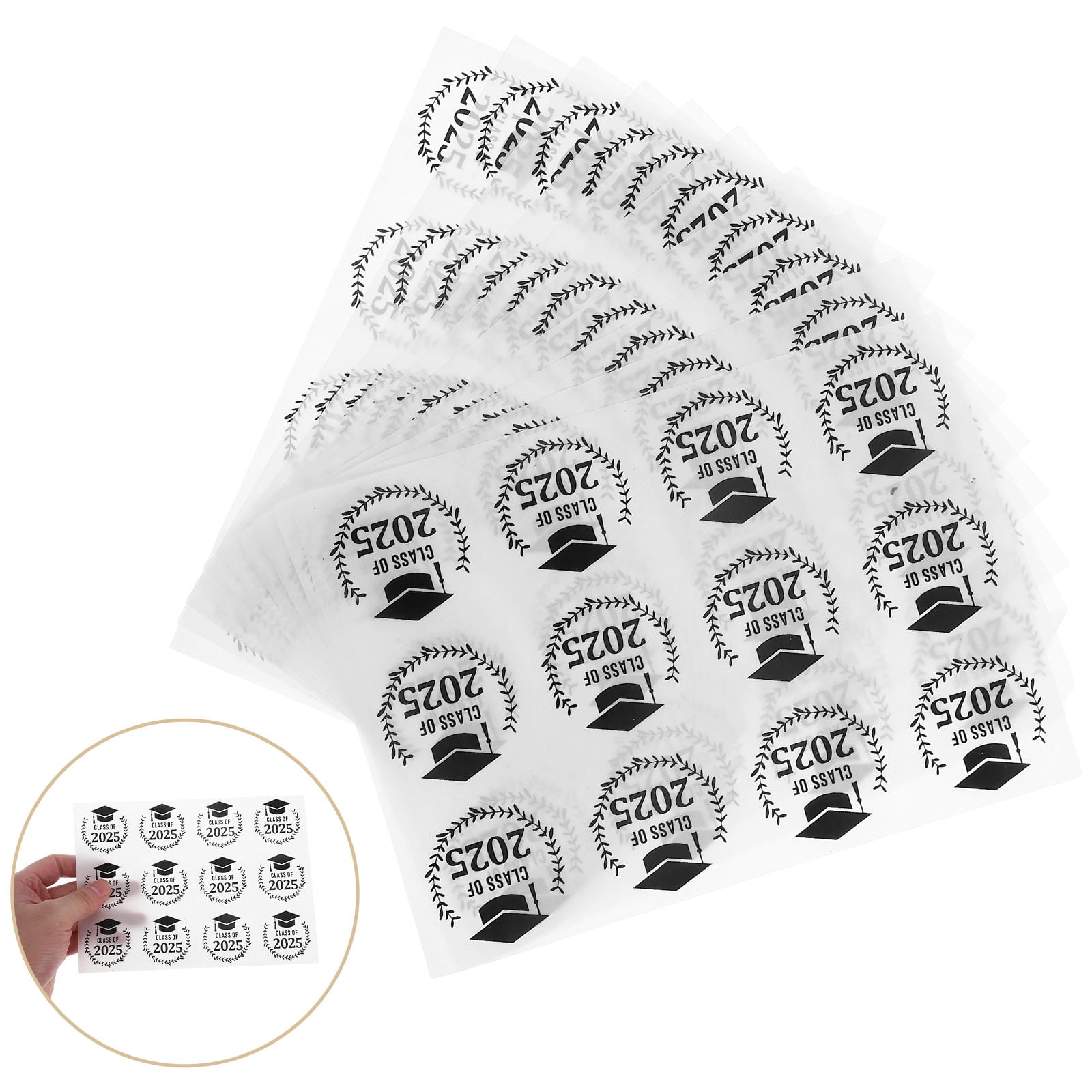 RENACLIPY 120Pcs Graduation Cap Stickers Self Adhesive Black Waterproof ...