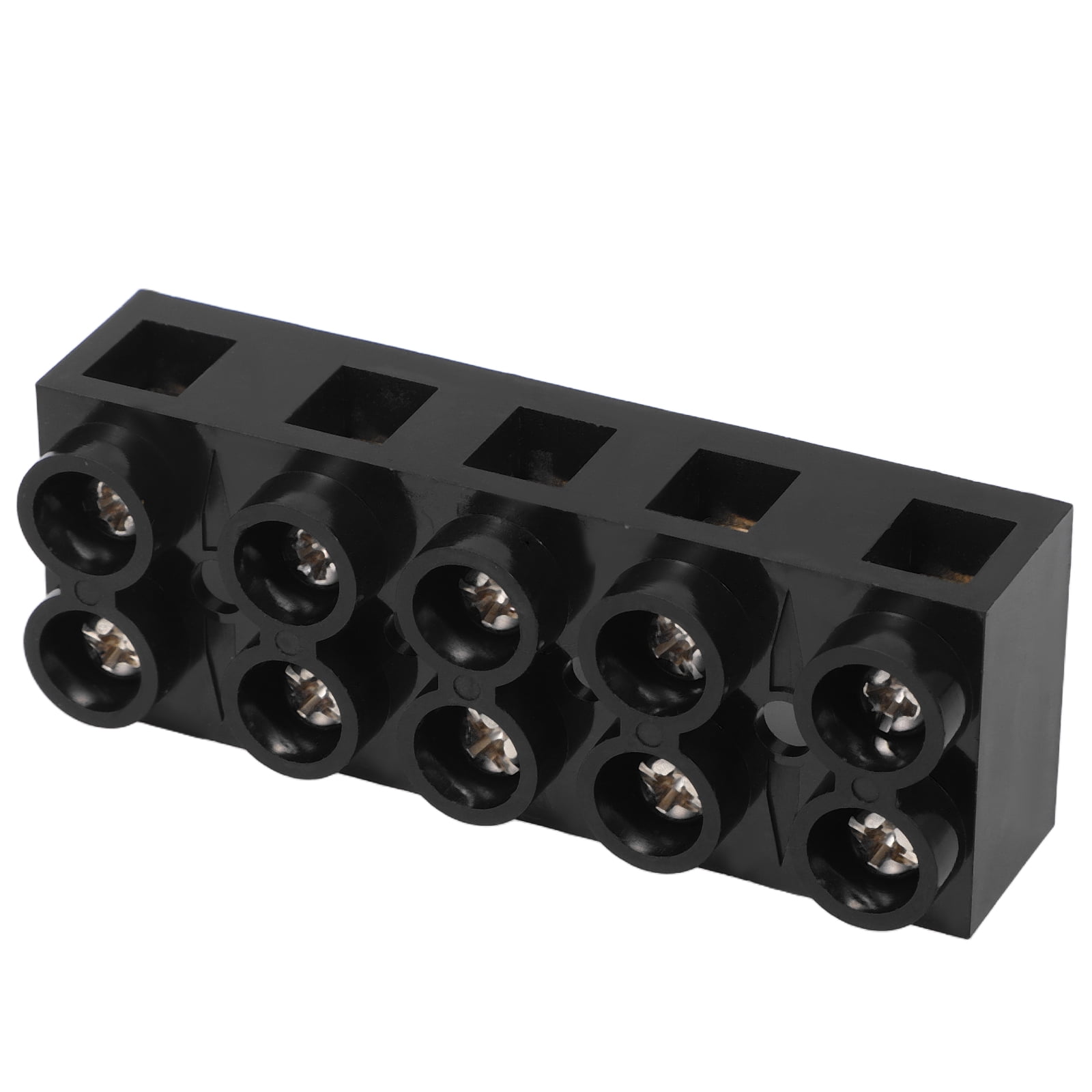 Hemoton Ground Circuit Terminal Blocks Electric Barrier Strip Black