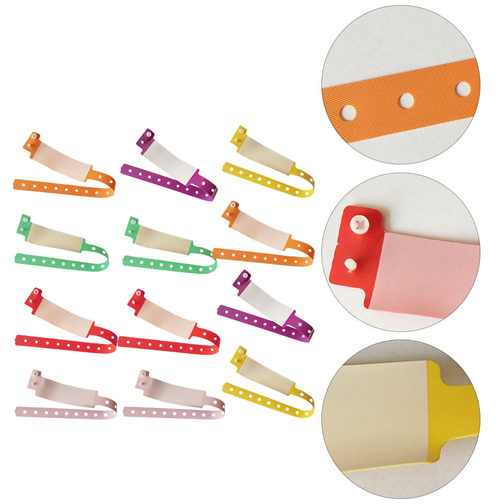 Hemoton Handwritten ID Waterproof PVC Wristbands Comfortable Adjustable ...