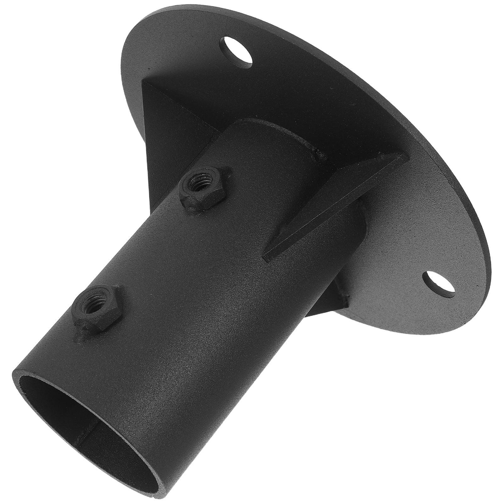 Hemoton Heavy-Duty 52MM Inner Metal Fence Post Flange Base Black Floor ...