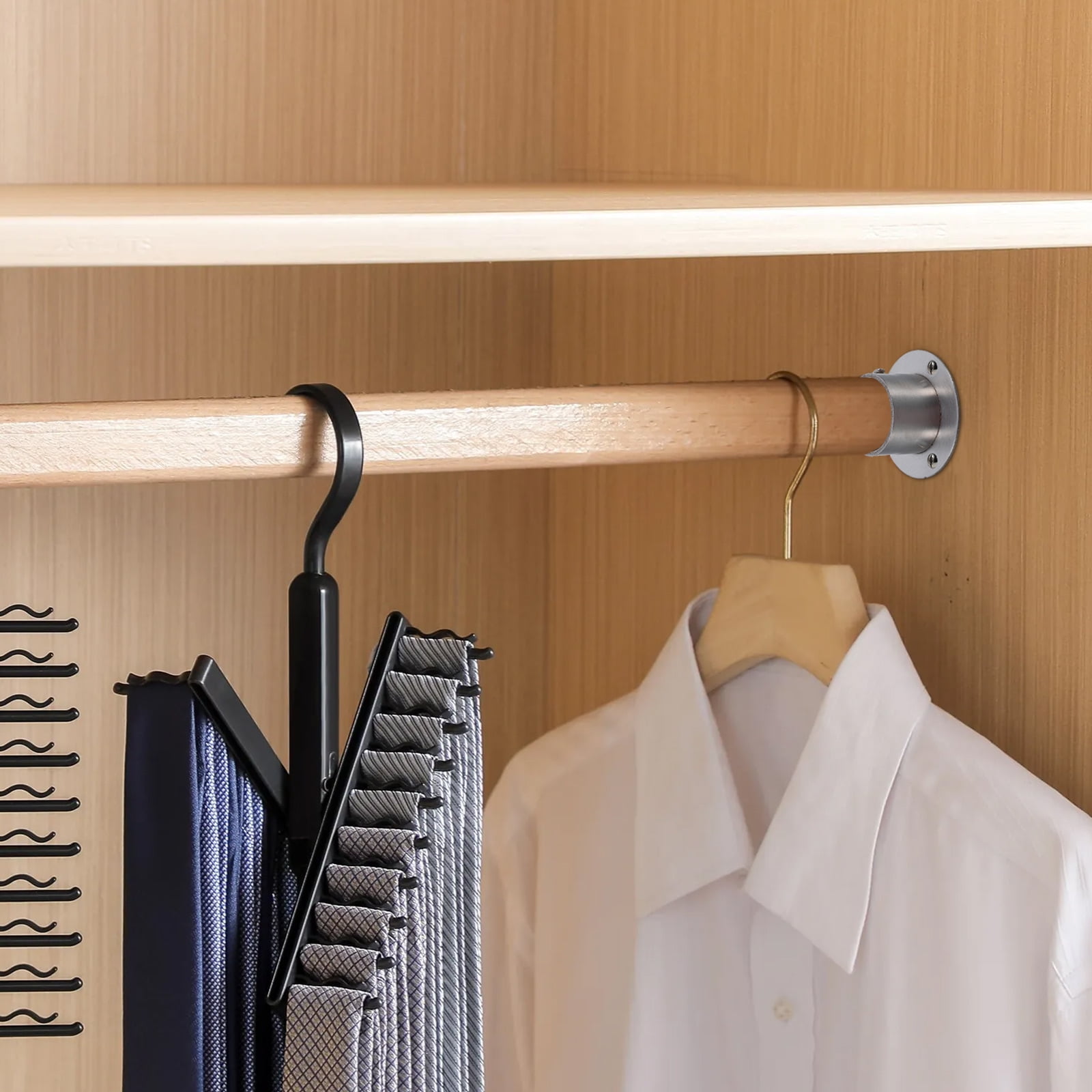 Hemoton Heavy Duty Stainless Steel Clothes Rod Sockets Round Closet Rod ...