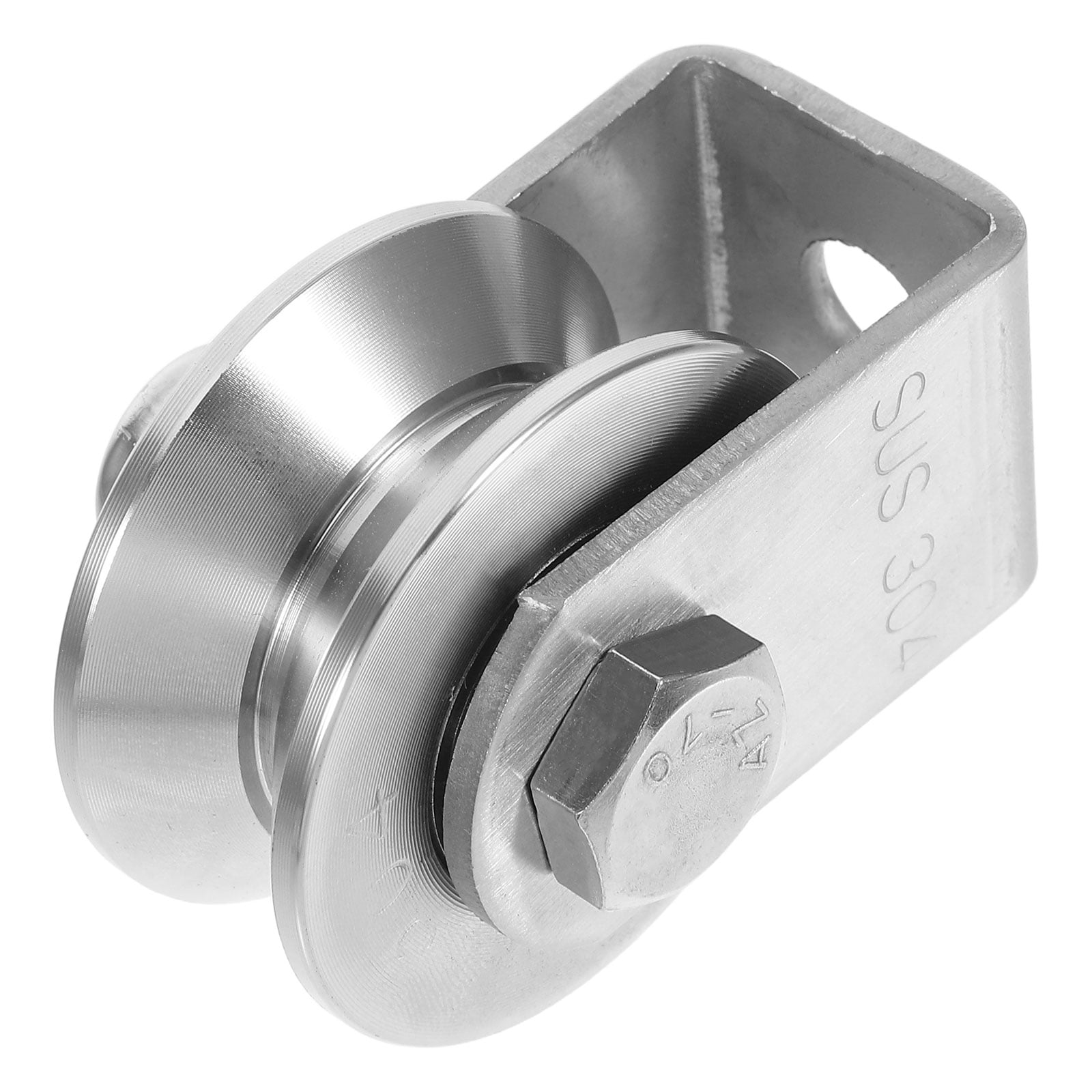 Hemoton Heavy Duty Stainless Steel Pulley Wheel With Bearing Block ...