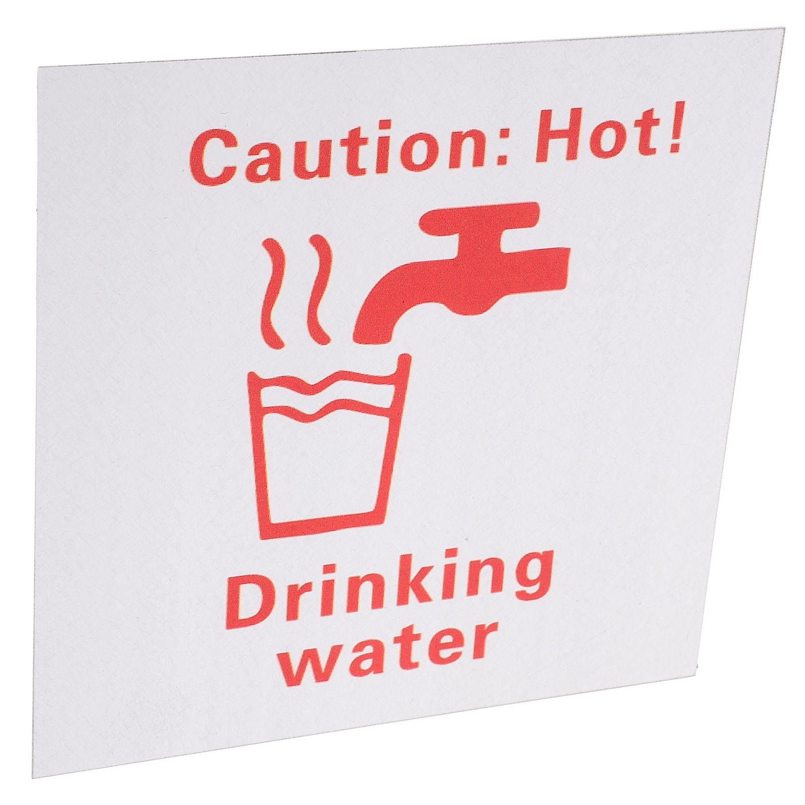 SOPOTUTU Self Adhesive Red Hot Drinking Water Safety Sign Prevent ...