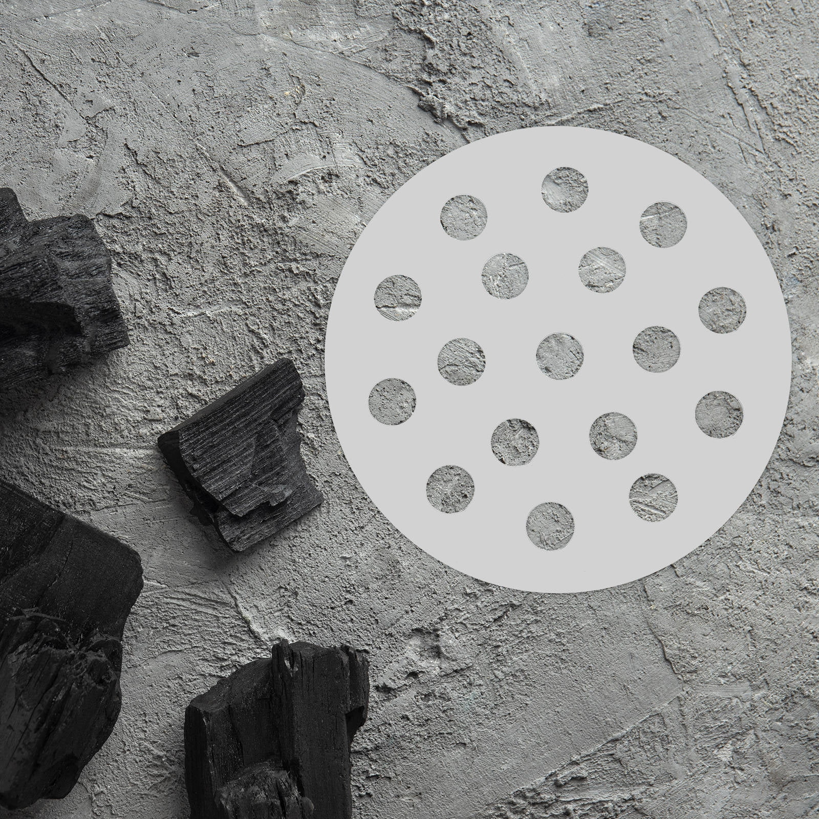 Hemoton Round Iron Charcoal Grill Plate 155mm Fire Grate Replacement ...