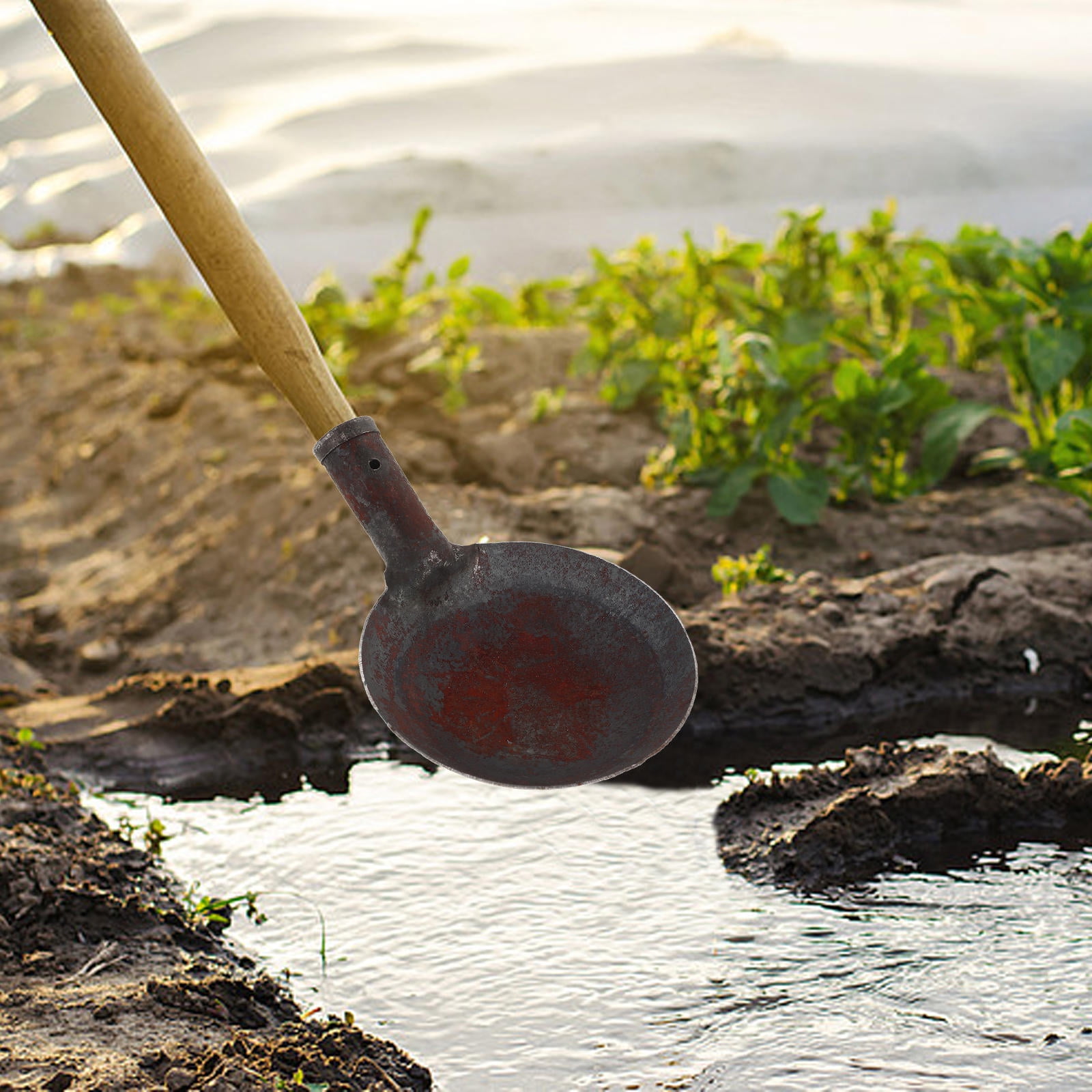 Hemoton Iron Round Ladle Scoop 1 Set Iron Ladle Cleaning Scoop Dirt ...