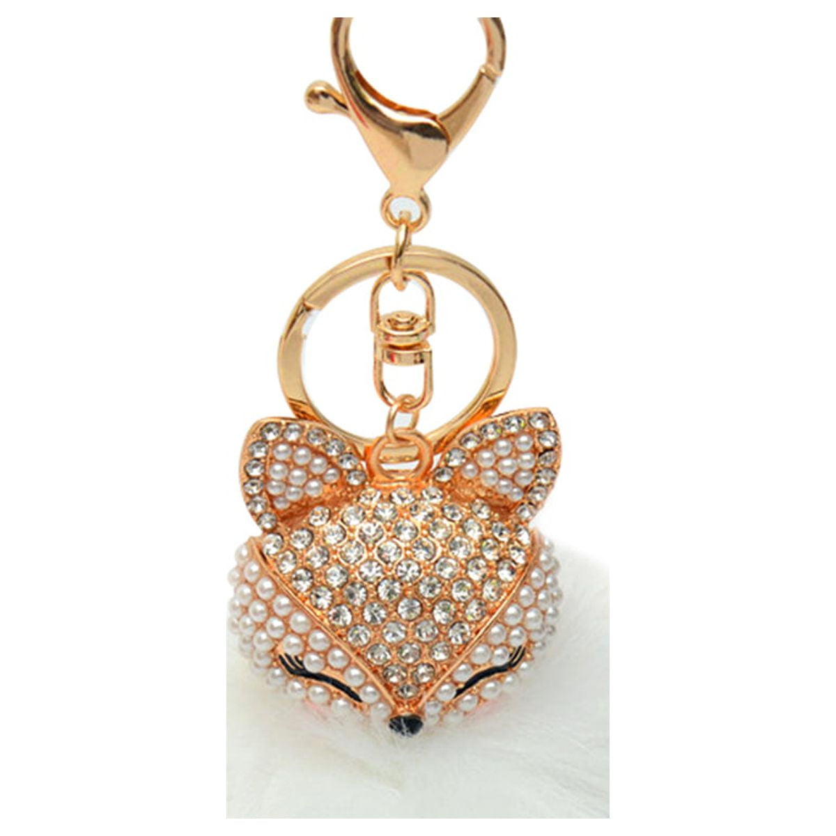 Homoyoyo White Rhinestone Keychain for Handbag and Cellphone Charm ...