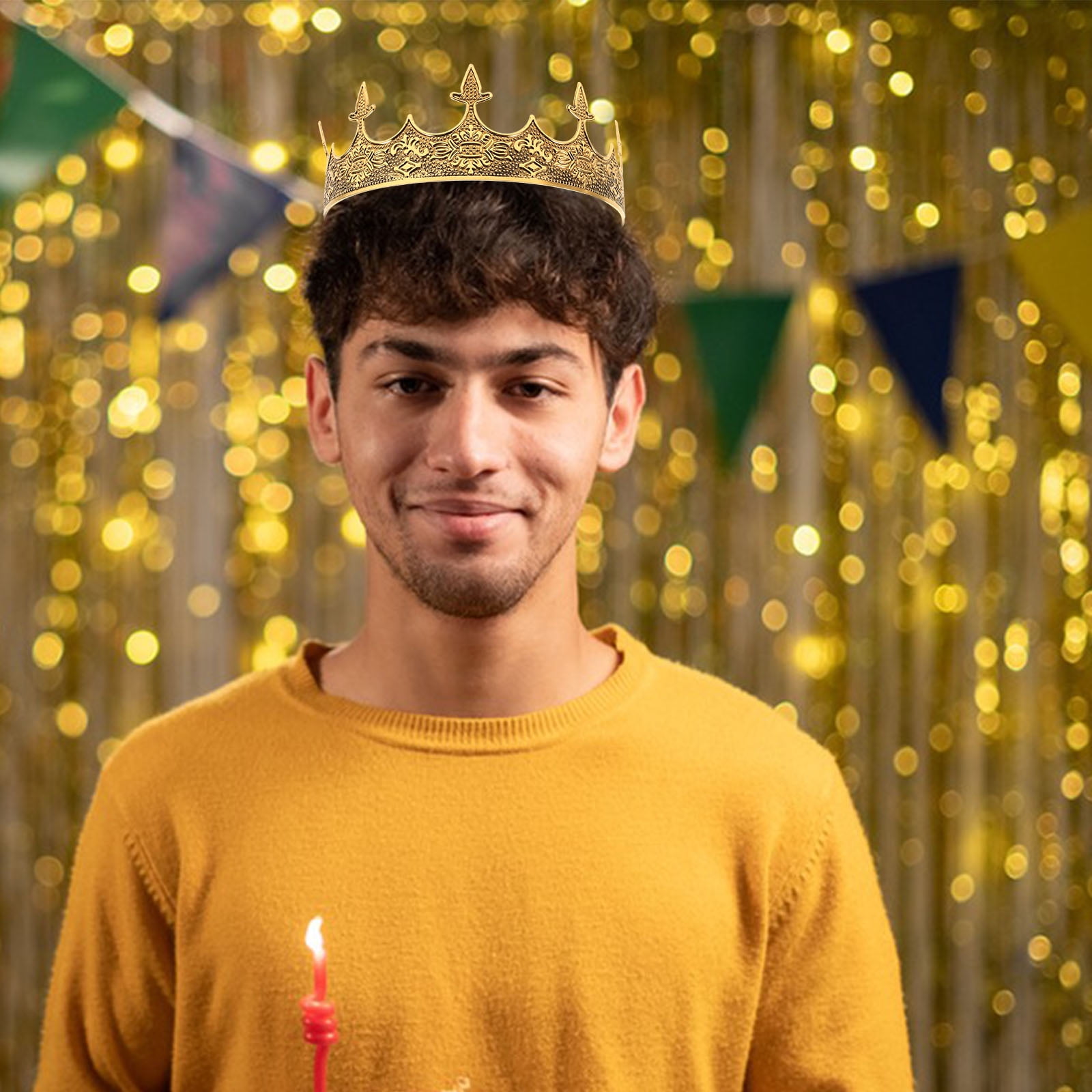 Hemoton King Crown Men Cosplay King Crown Decorative Crown Retro Dress ...