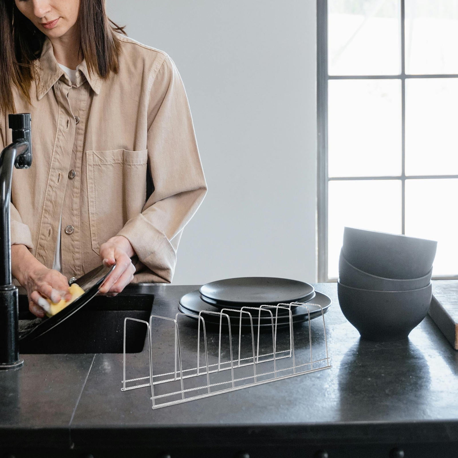 RENACLIPY Stainless Steel Kitchen Dish Drying Rack, Stable Countertop ...