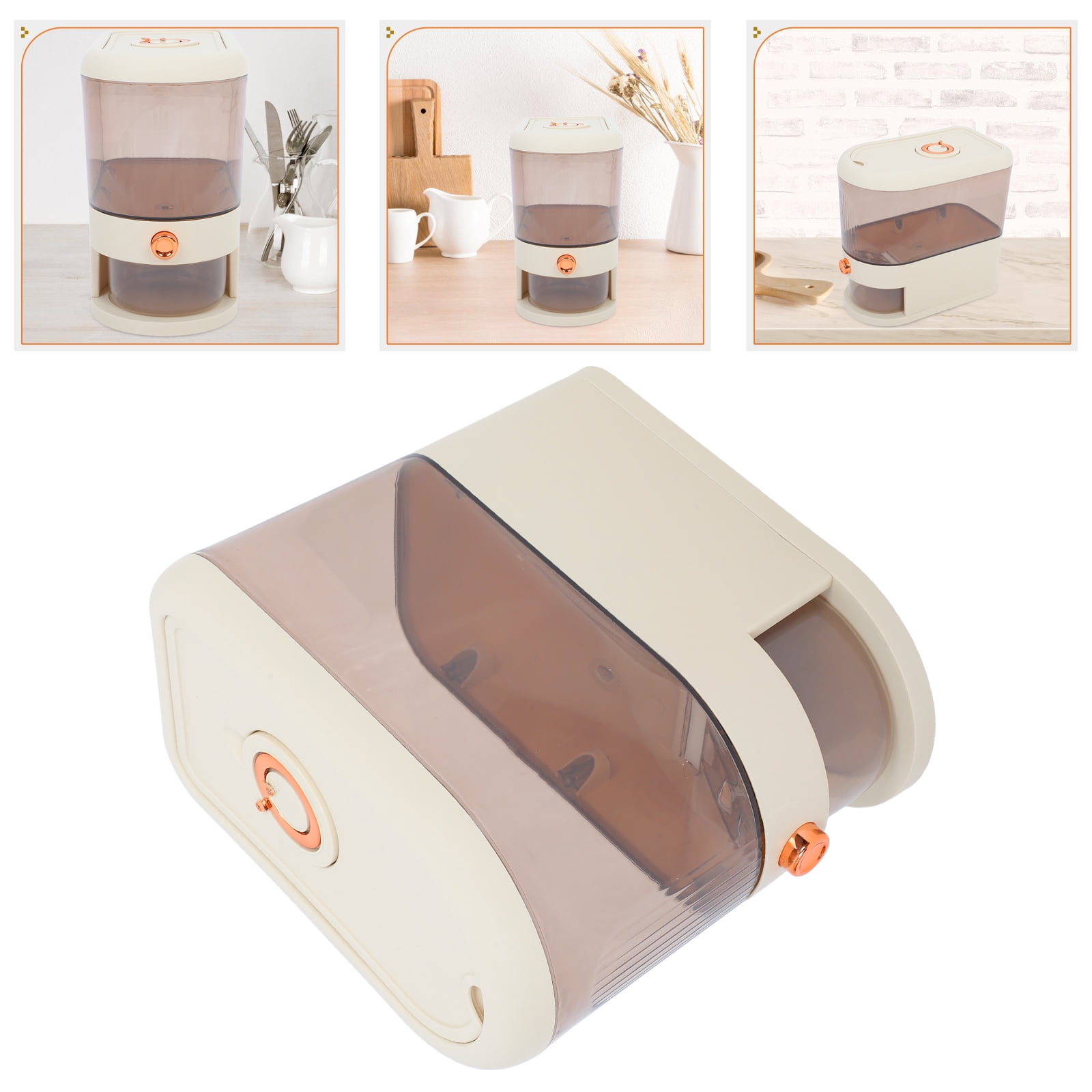 Hemoton Kitchen Rice Dispenser Airtight Grain Storage Container For ...