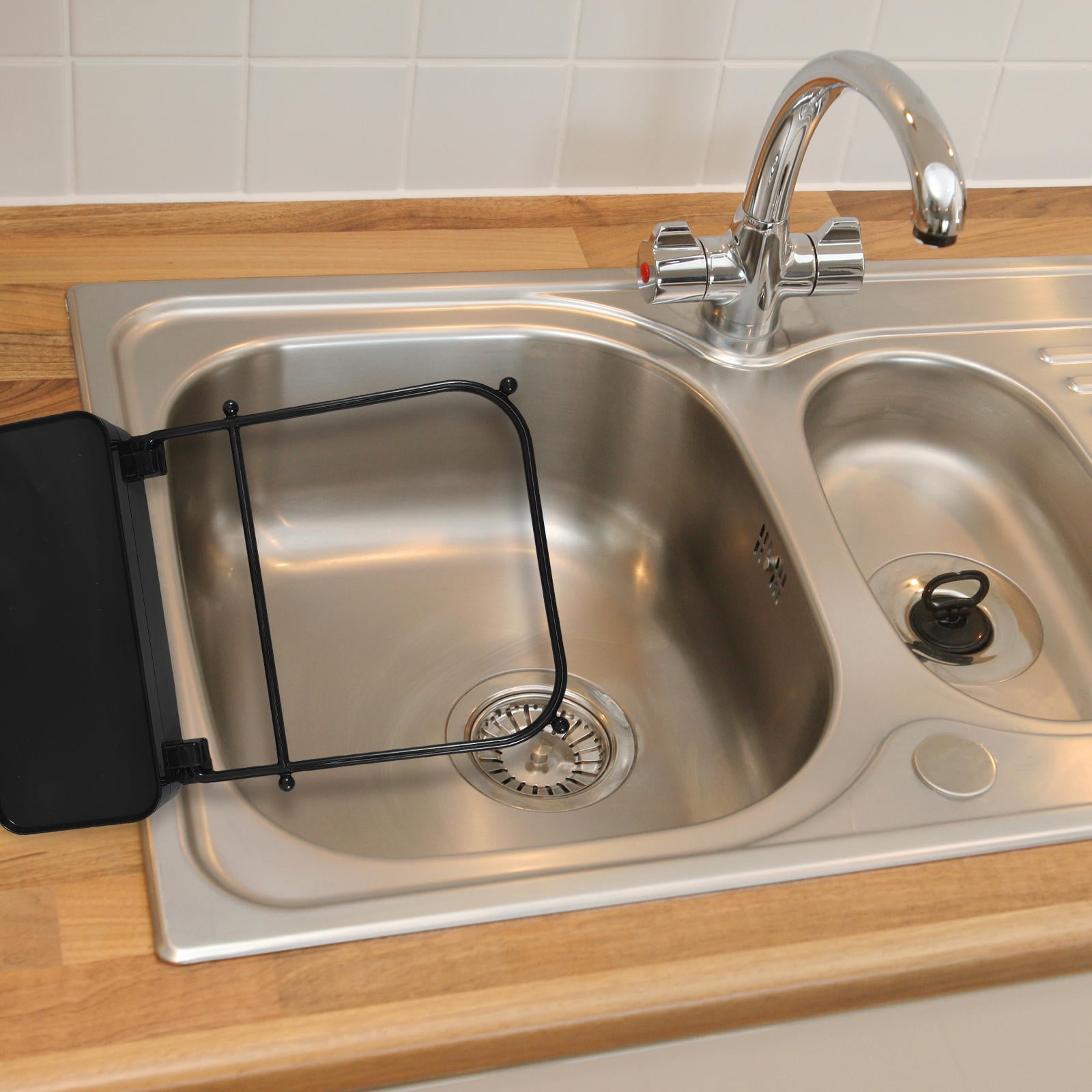 Hemoton Kitchen Sink Corner Strainer Rack With Suction Cups Drainer ...