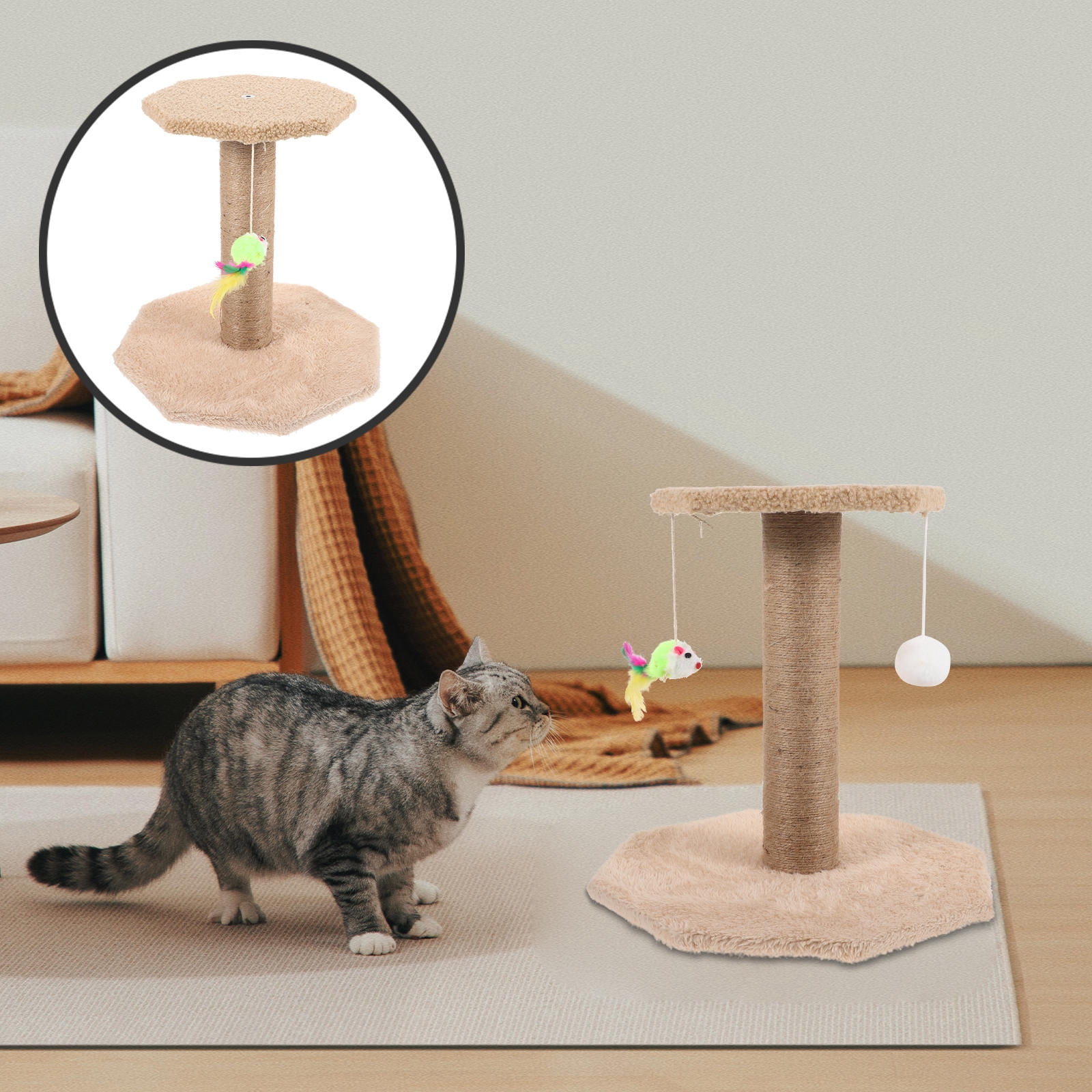 Hemoton Kitten Scratcher Reusable Scratching Post Cat Climbing Post Cat ...