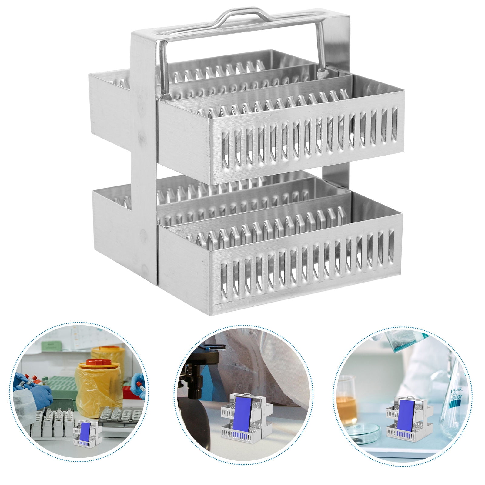 Hemoton Laboratory Microscope Slides Staining Rack Stainless Steel ...