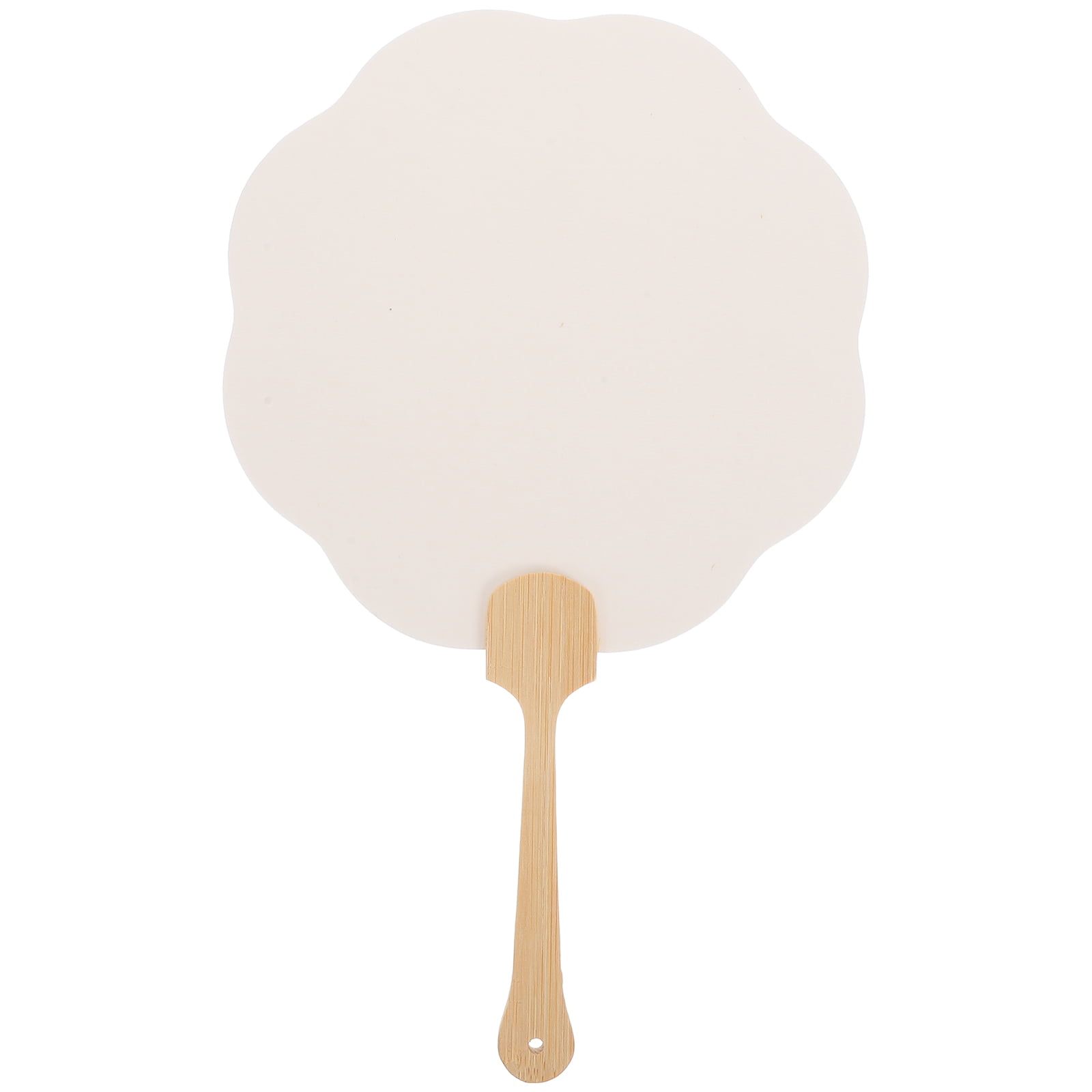 DIY Handheld Paper Fan for Crafts with Wood Detail White Color Perfect ...