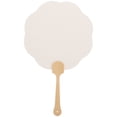DIY Handheld Paper Fan for Crafts with Wood Detail White Color Perfect ...